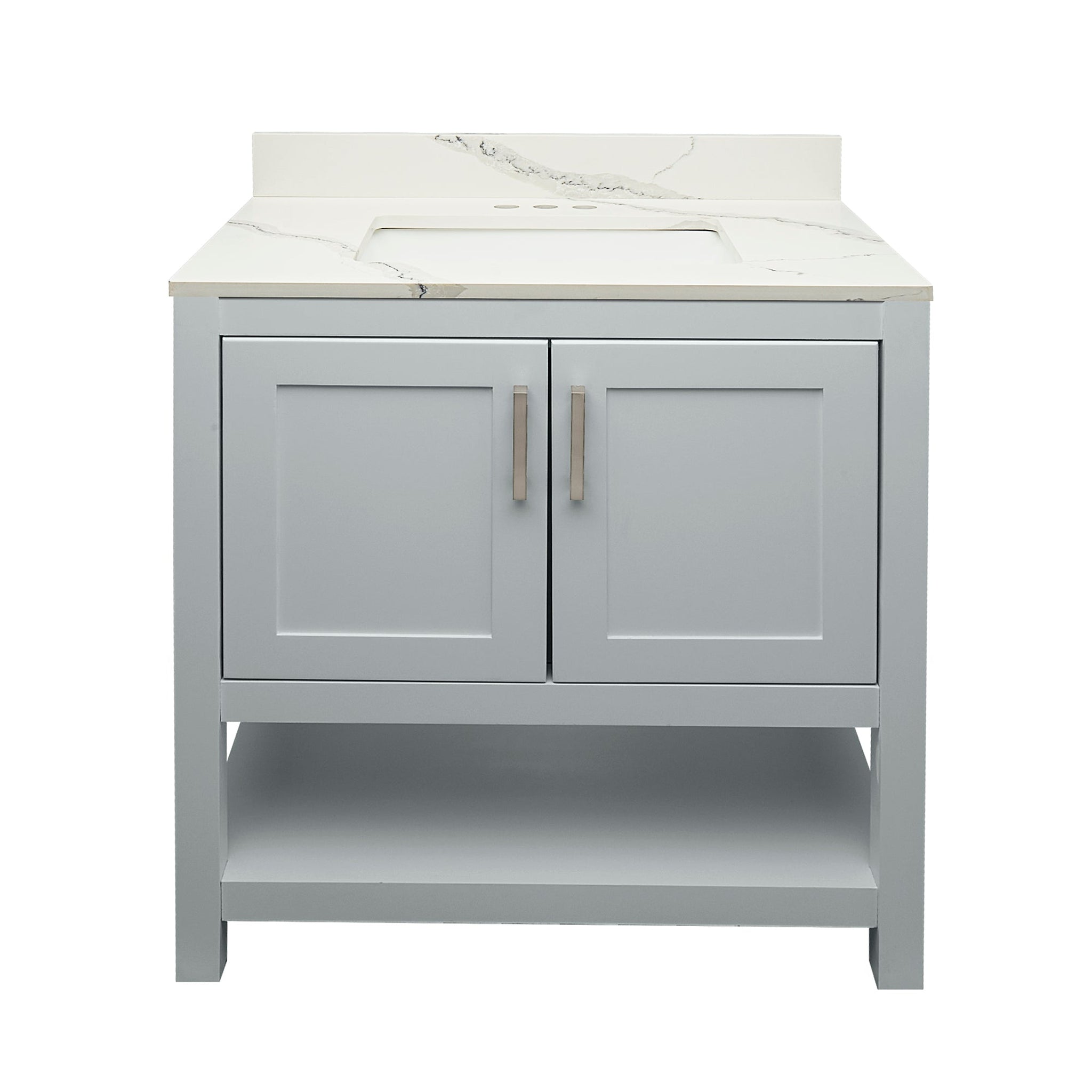 Ella's Bubbles Taos 31" Gray Bathroom Vanity With Calacatta White Quar ...