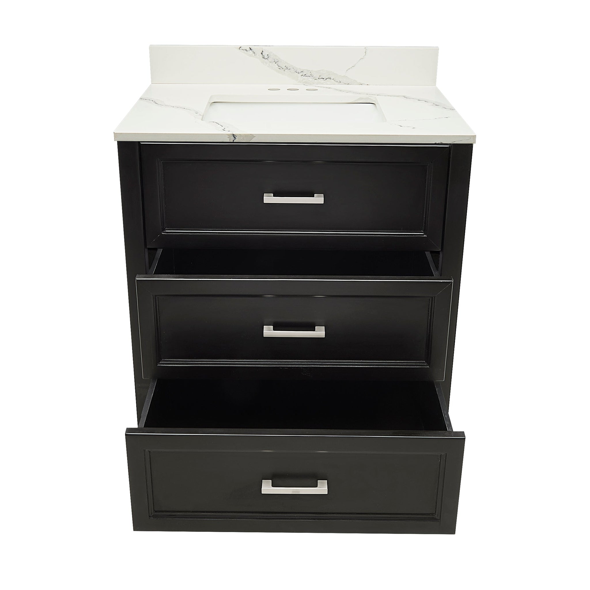 Ella's Bubbles Zermatt 31" Espresso Bathroom Vanity With Calacatta Whi ...