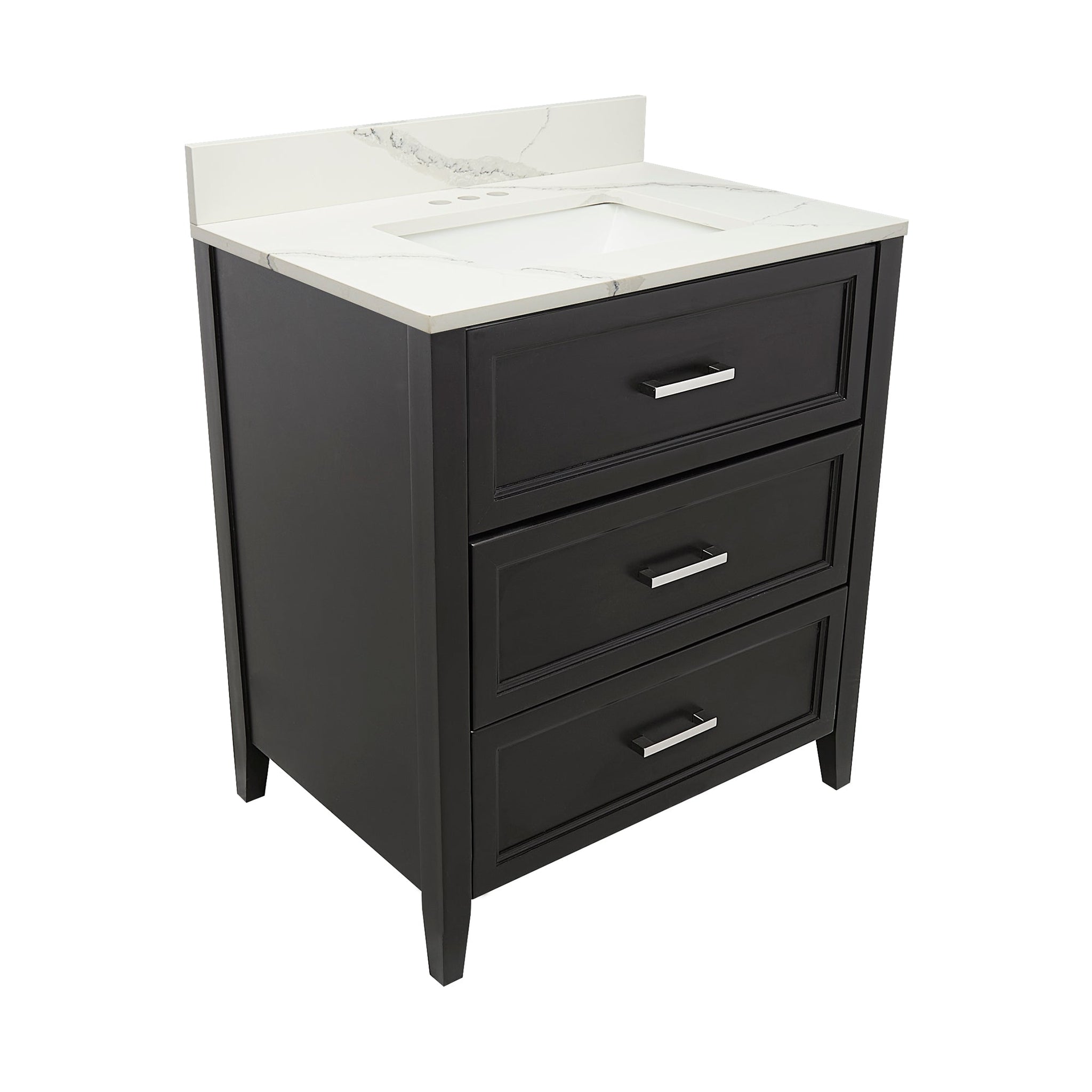 Ella's Bubbles Zermatt 31" Espresso Bathroom Vanity With Calacatta Whi ...