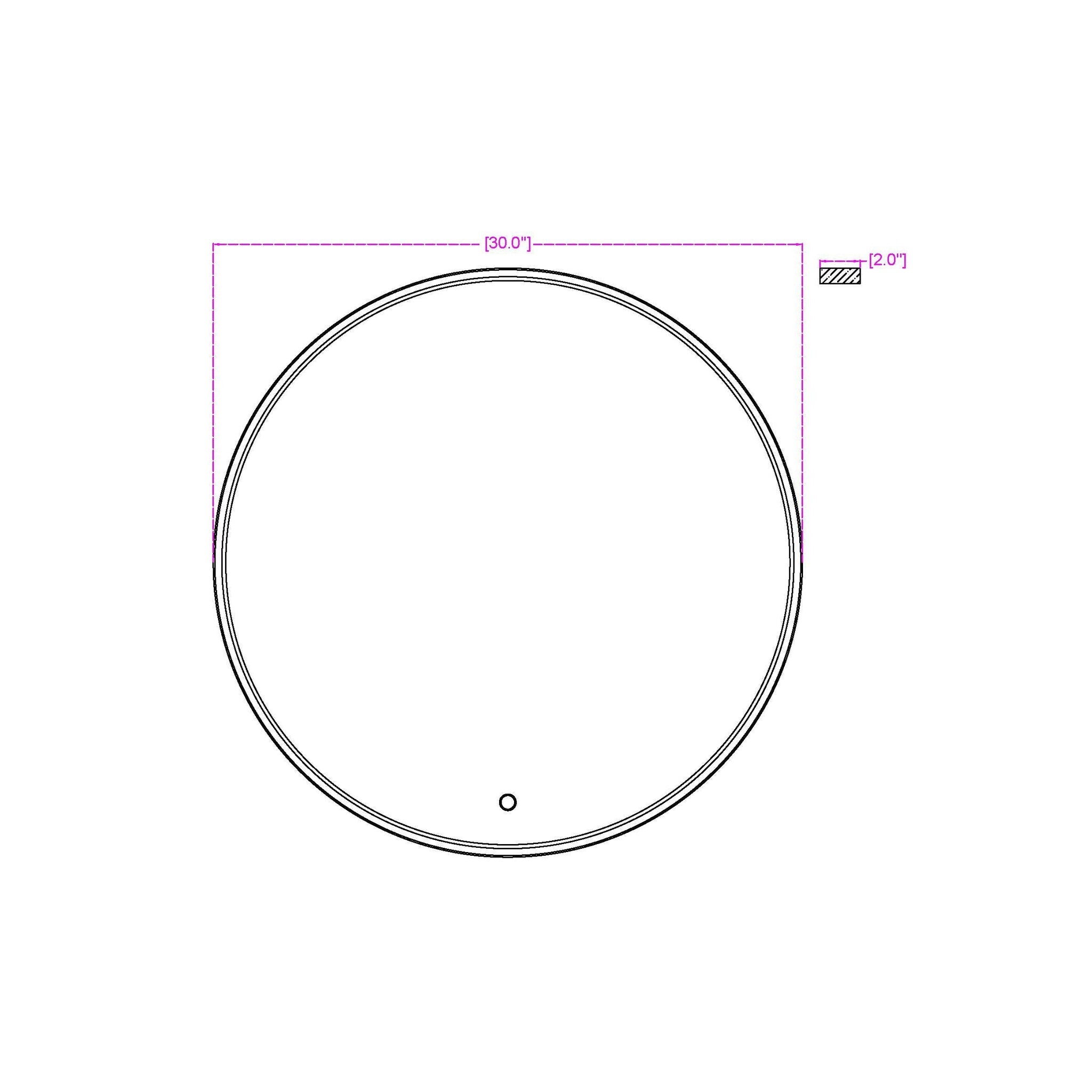 Eurofase Lighting Cerissa 30" Edge-Lit Integrated LED Round Mirror Wit ...