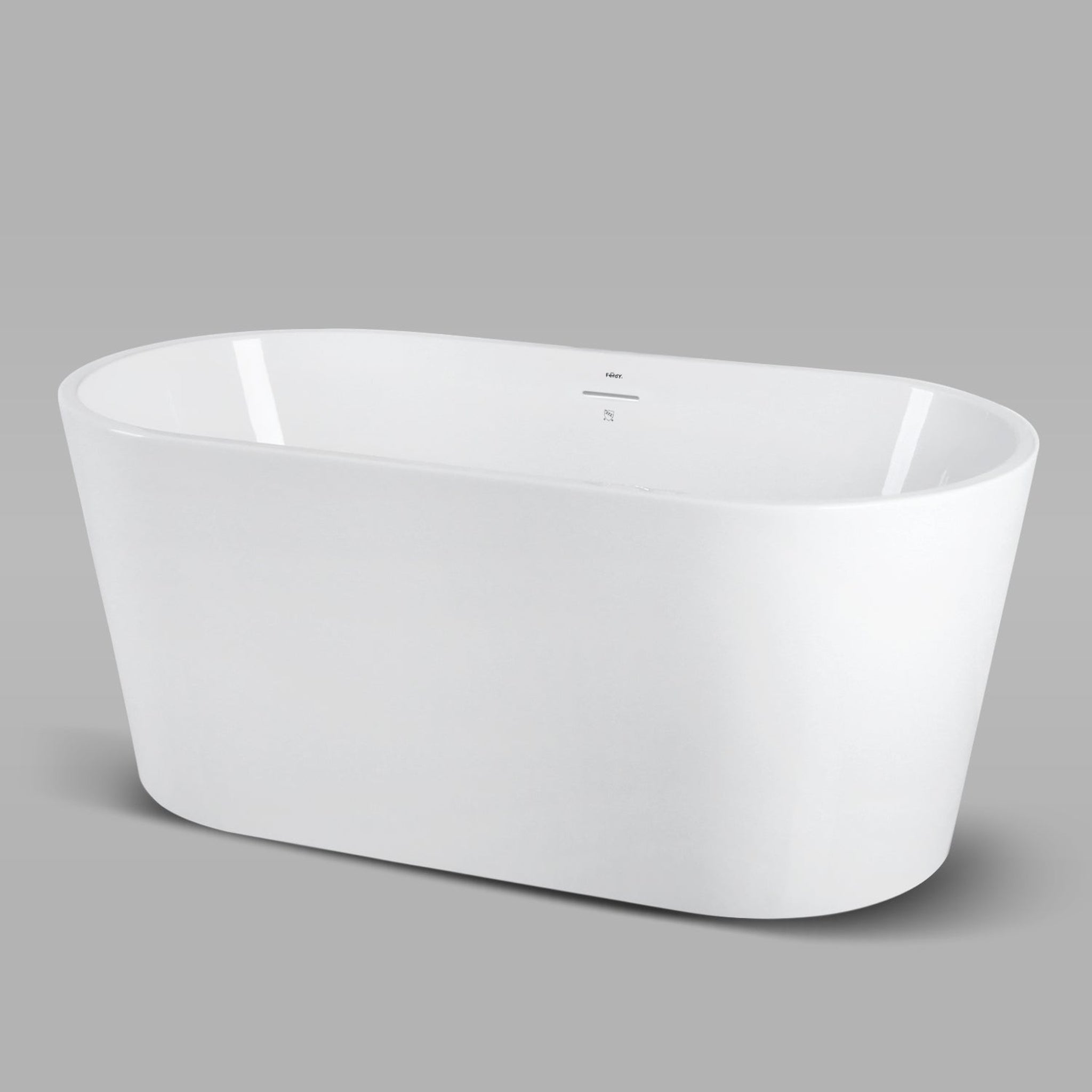 FerdY Shangri-La 55" x 28" Oval Glossy White Acrylic Freestanding Roll ...