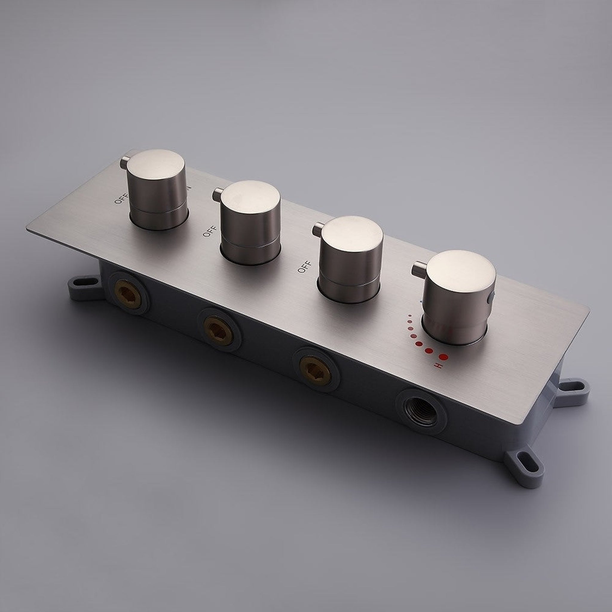 Fontana 24" x 24" Brushed Nickel Ceiling Mounted Thermostatic Valve Sh ...