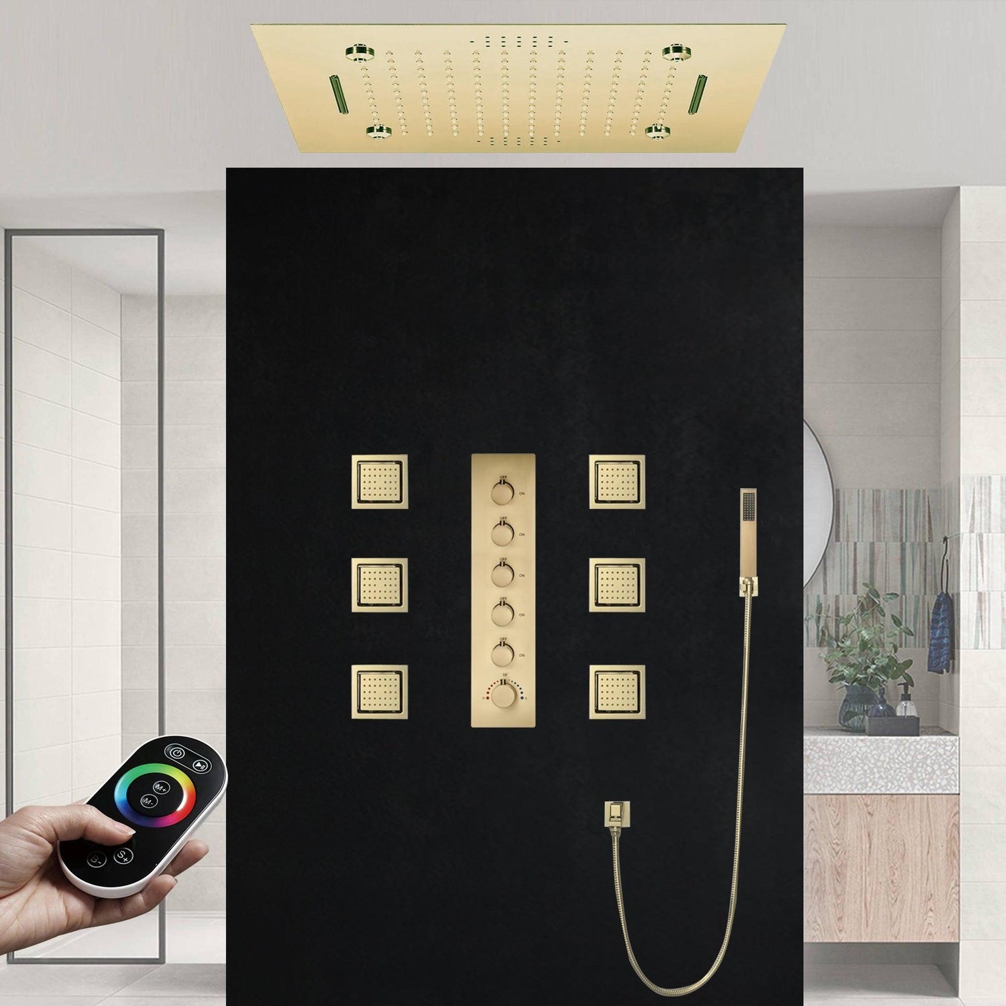 Fontana Florence Brushed Gold Ceiling Mounted Touch Panel Controlled T ...