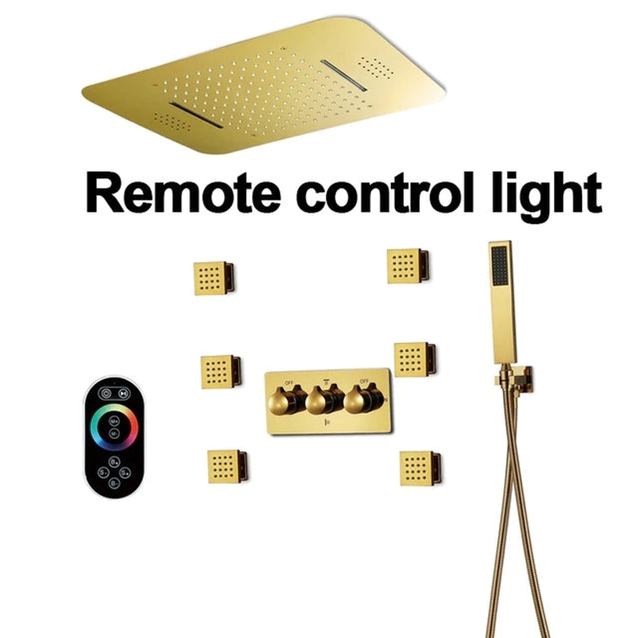 Fontana Foligno Gold Recessed Ceiling Mounted Thermostatic LED Remote ...