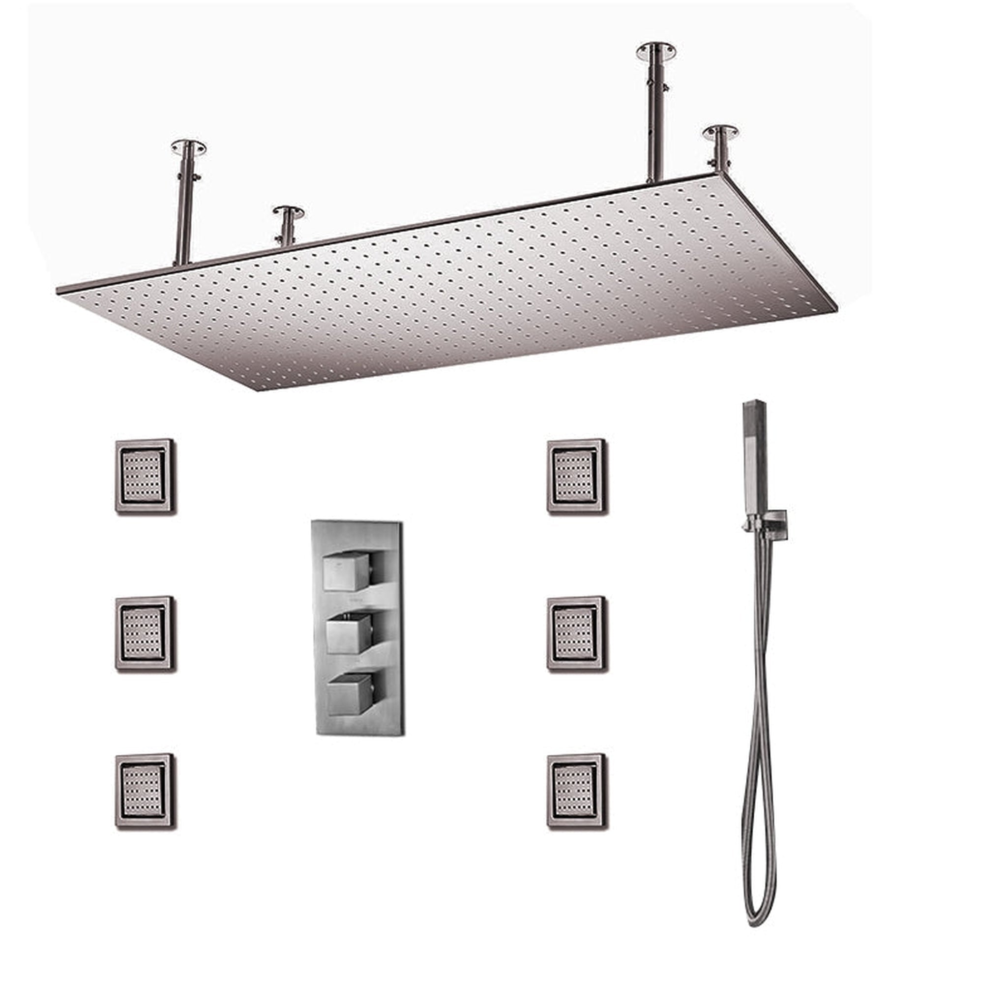 Fontana Martinique Creative Luxury Large Brushed Nickel Rectangular Ce ...