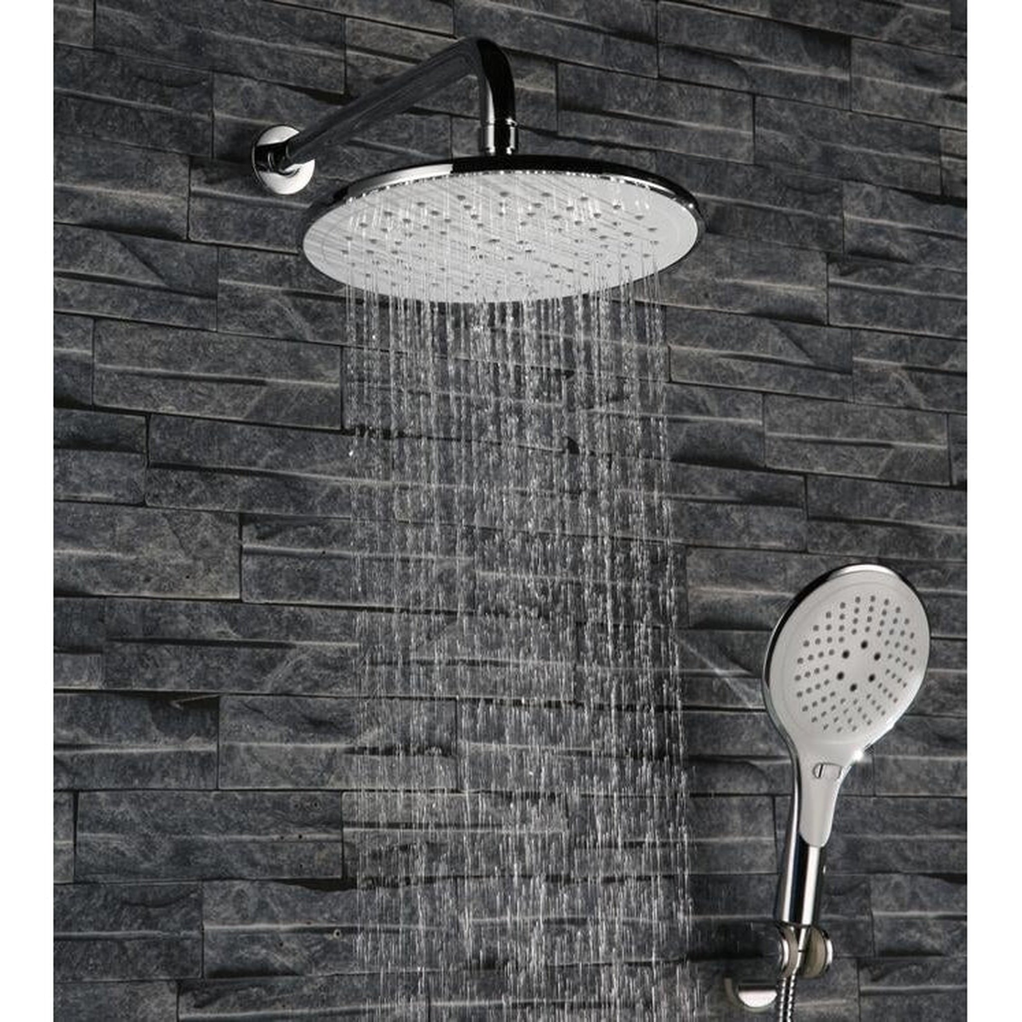 Fontana Mendoza 12" Chrome Wall-Mounted Intelligent Shower Set With Di ...