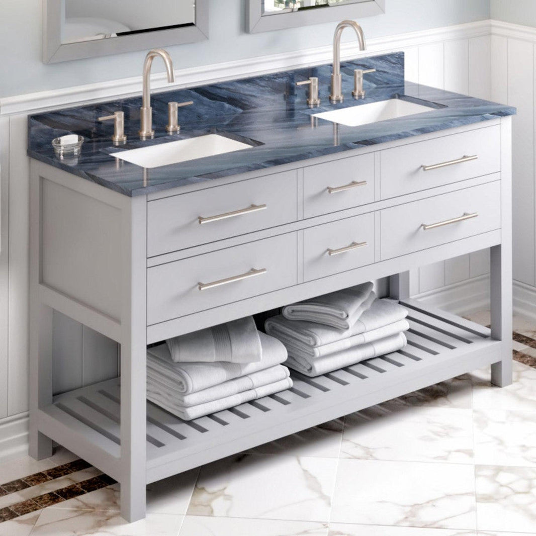 Hardware Resources Jeffrey Alexander Wavecrest 60" Gray Freestanding V ...