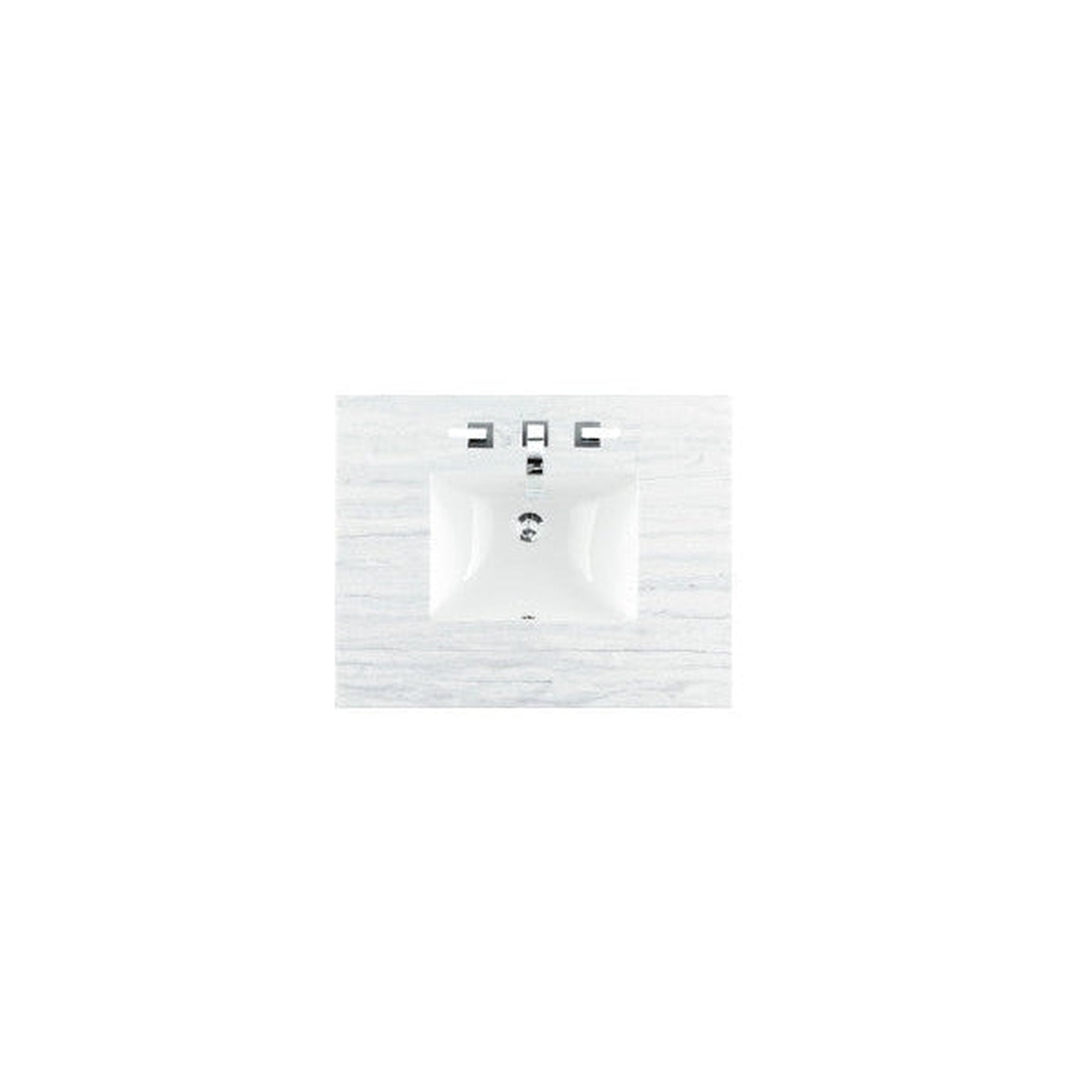 James Martin 30" x 24" Single Arctic Fall Solid Surface Bathroom Vanit ...
