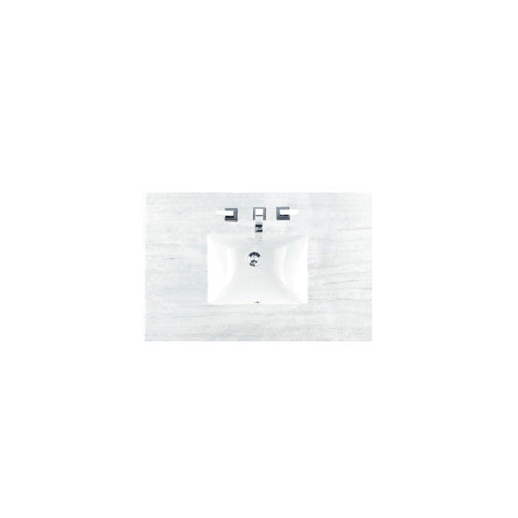 James Martin 36" x 24" Single Arctic Fall Solid Surface Bathroom Vanit ...