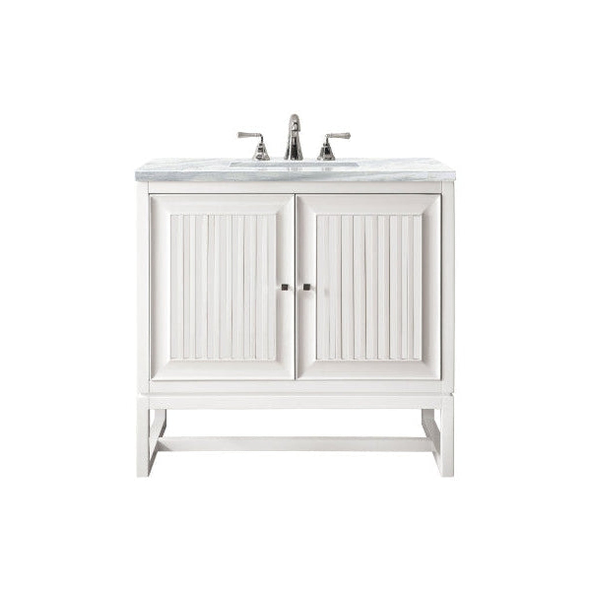 James Martin Athens 30" Single Glossy White Bathroom Vanity With 1" Ar ...