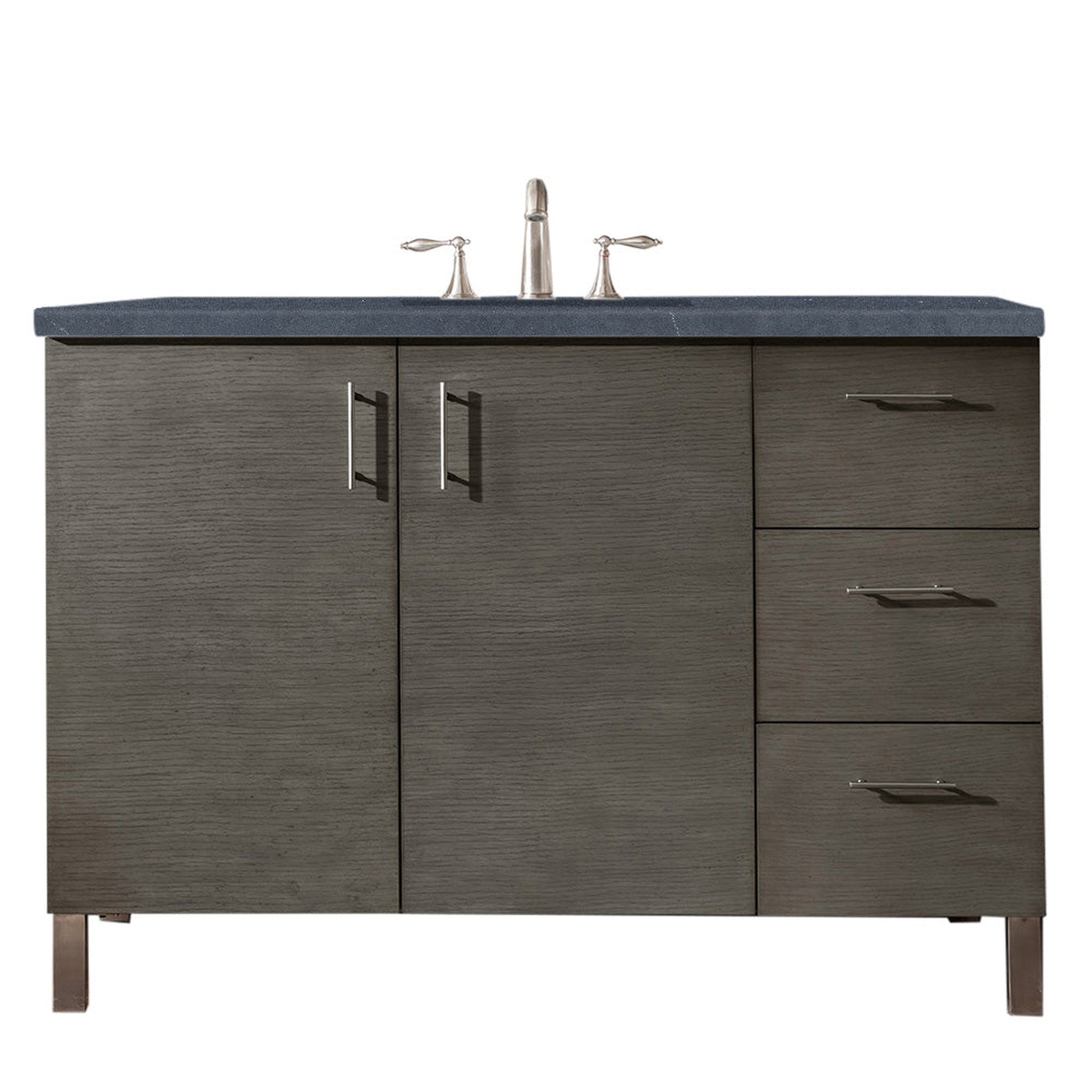James Martin Metropolitan 48" Single Silver Oak Bathroom Vanity With 1 ...