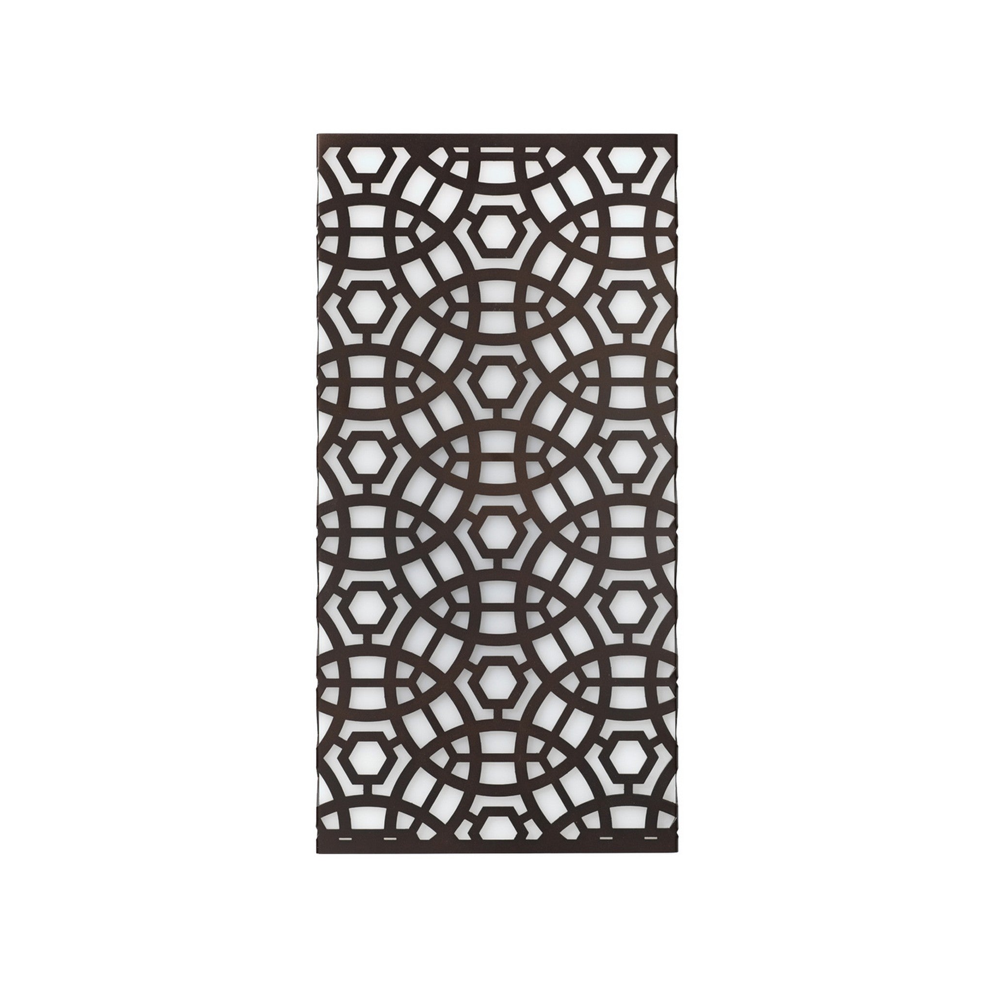 Jamie Young Geo 8" X 16" 2-Light Oil Rubbed Bronze Laser-Cut Lattice M ...