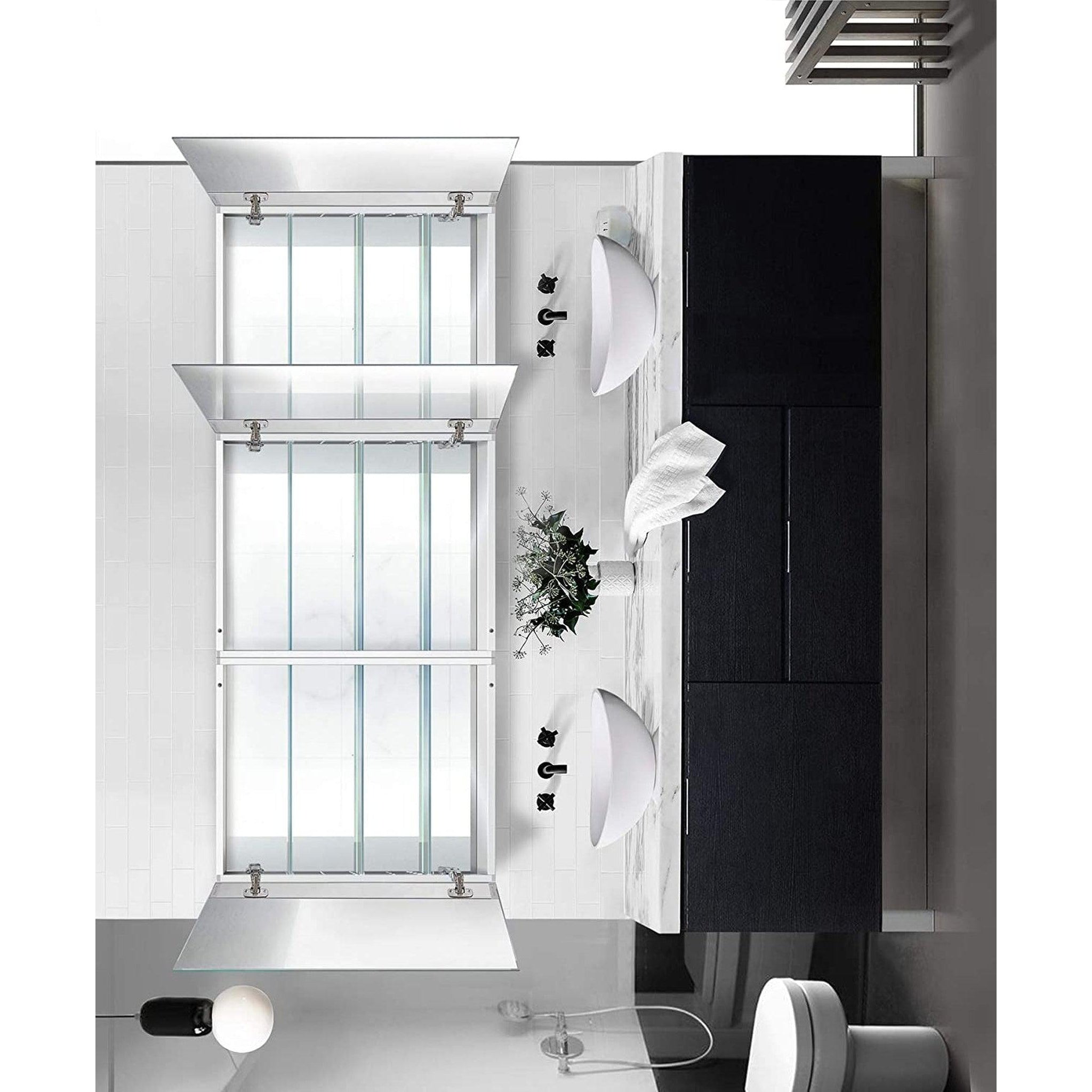 Krugg Reflections Plaza 72" x 30" Tri-View Left-Right-Right Opening Re ...