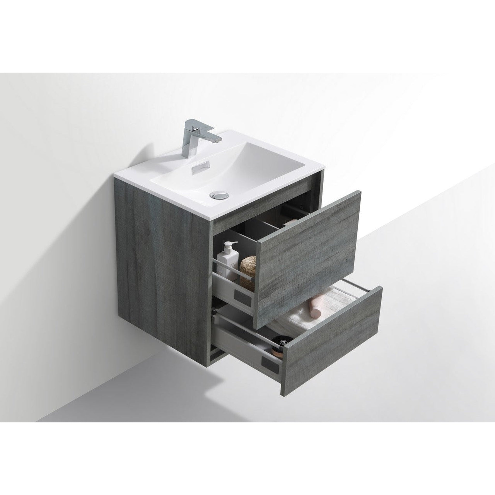 KubeBath DeLusso 24" Ocean Gray Wall-Mounted Modern Bathroom Vanity Wi – US Bath Store