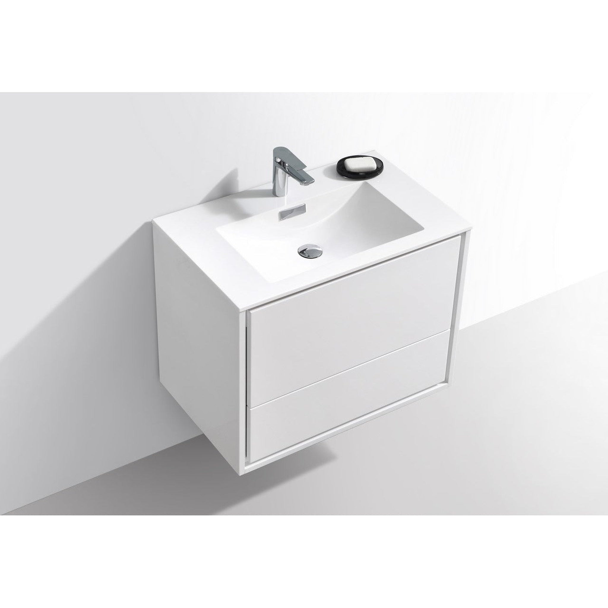 KubeBath DeLusso 30" High Gloss White Wall-Mounted Modern Bathroom Van – US Bath Store