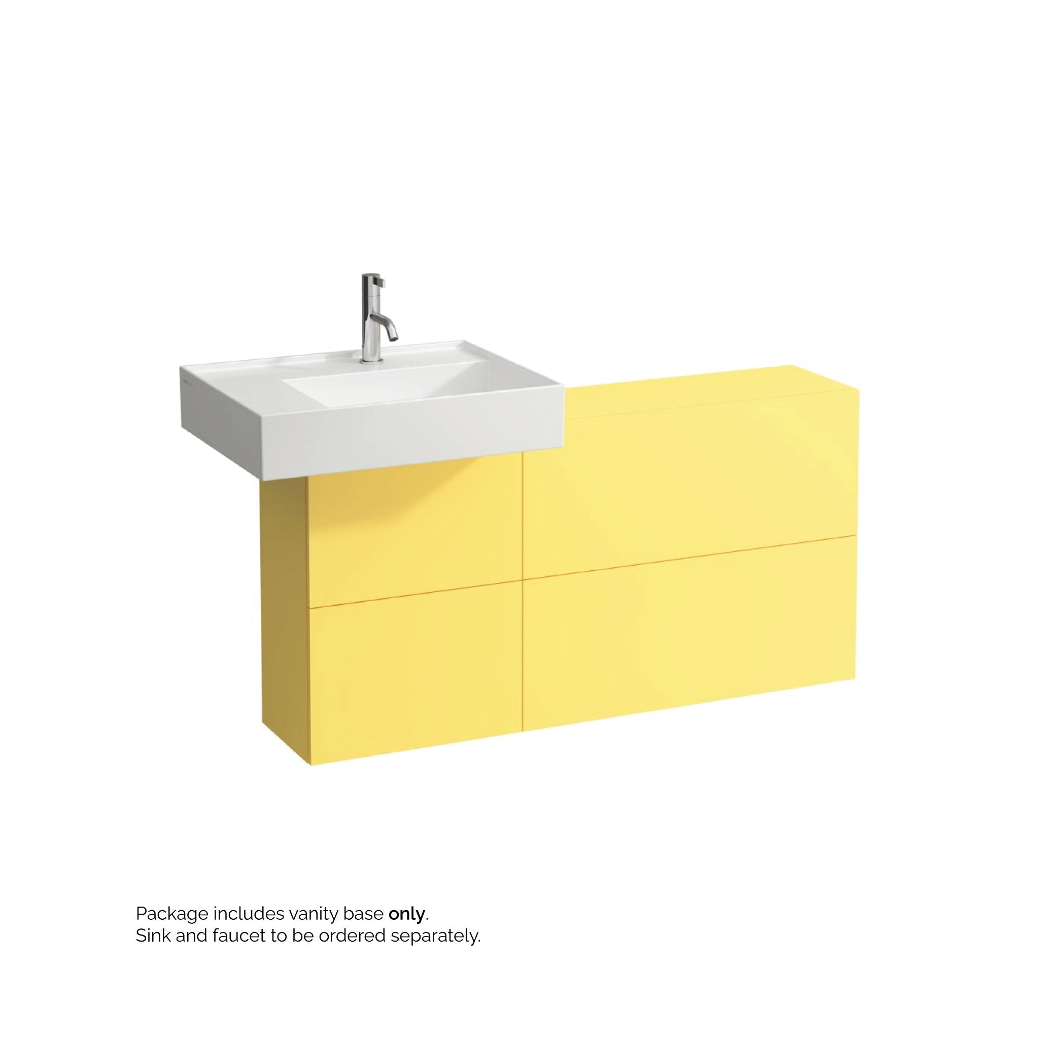 Laufen Kartell 47" 1-Door and 2-Flap Mustard Yellow Wall-Mounted Sideb ...