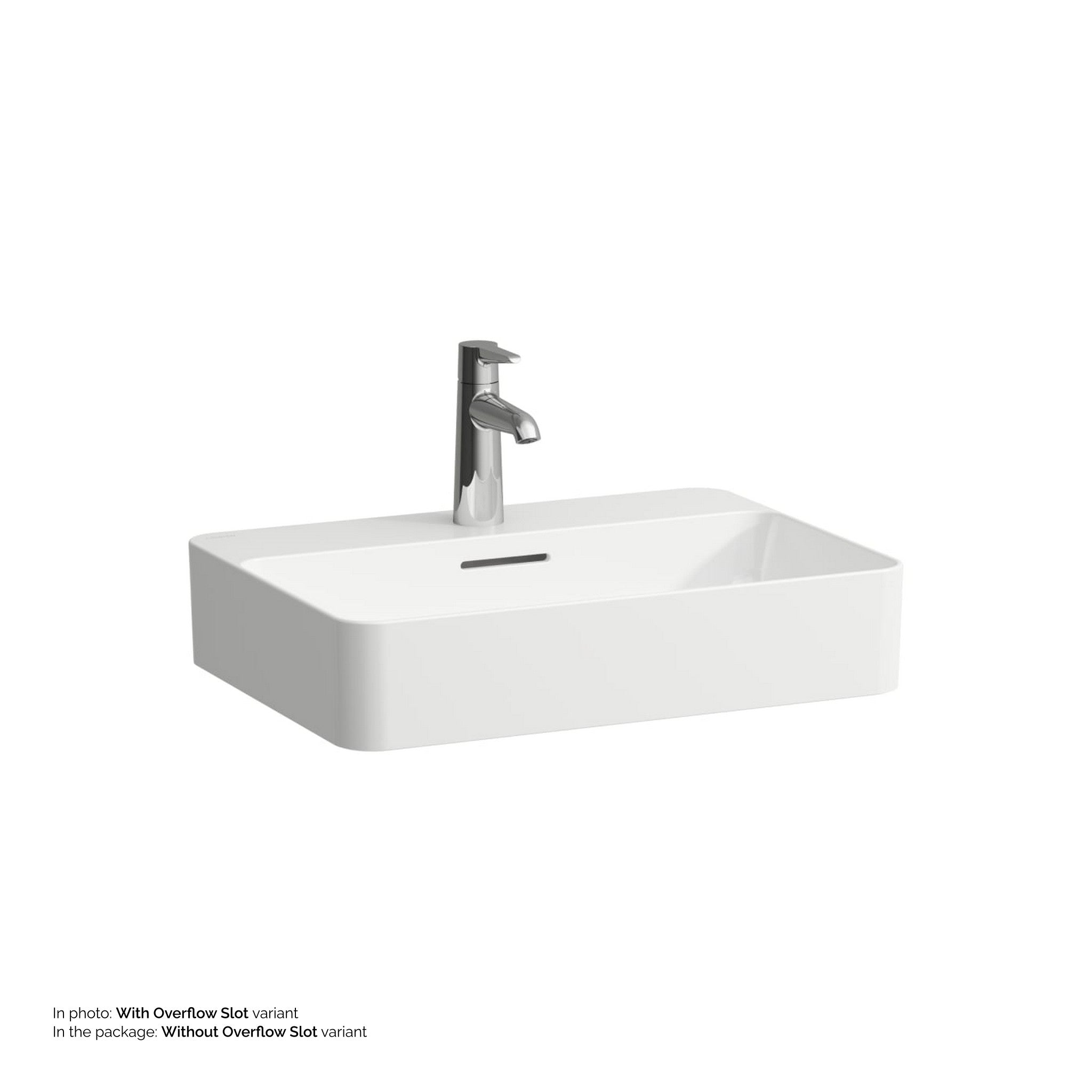 Laufen Val 22" Rectangular White Countertop Bathroom Sink With Faucet ...