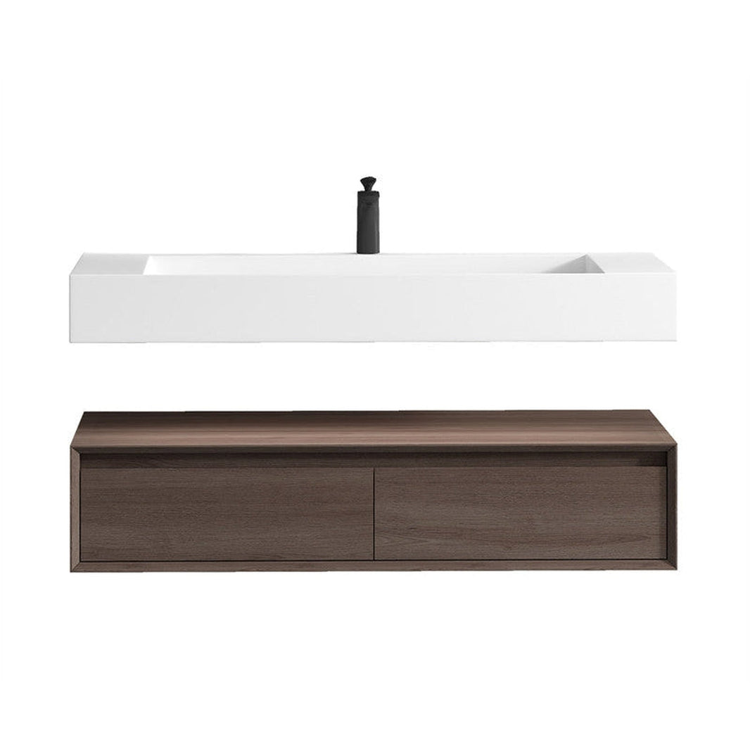 Moreno Bath ALYSA 48" Red Oak Floating Vanity With Single Reinforced W ...