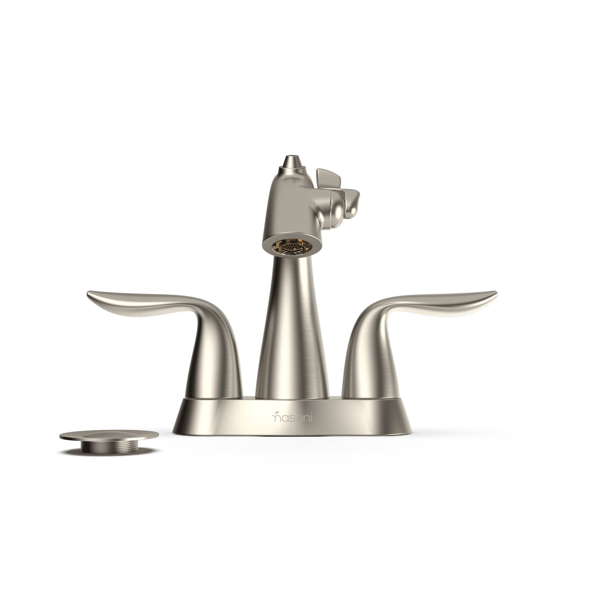 Nasoni Da Vinci 4" Brushed Nickel Centerset Fountain Faucet With Pop-U ...