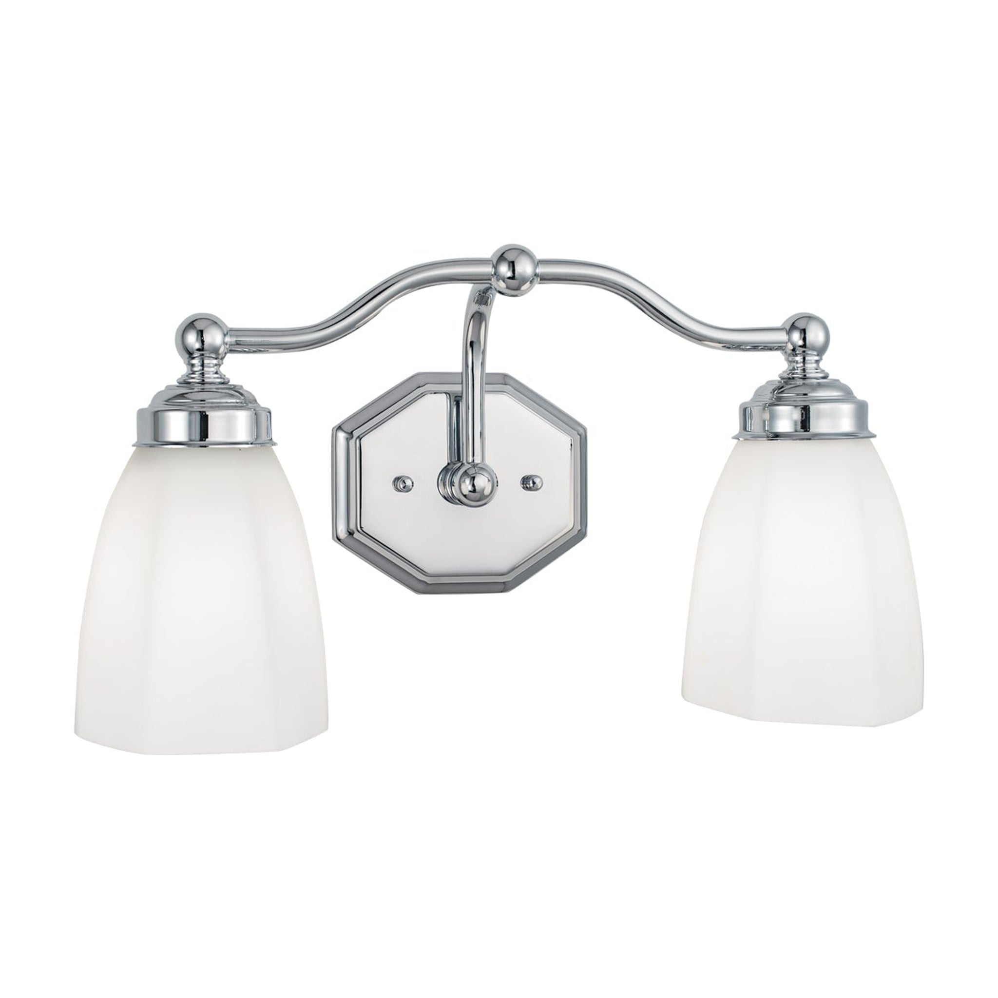 Norwell Lighting Trevi 8" x 17" 2-Light Chrome Vanity Wall Sconce With ...