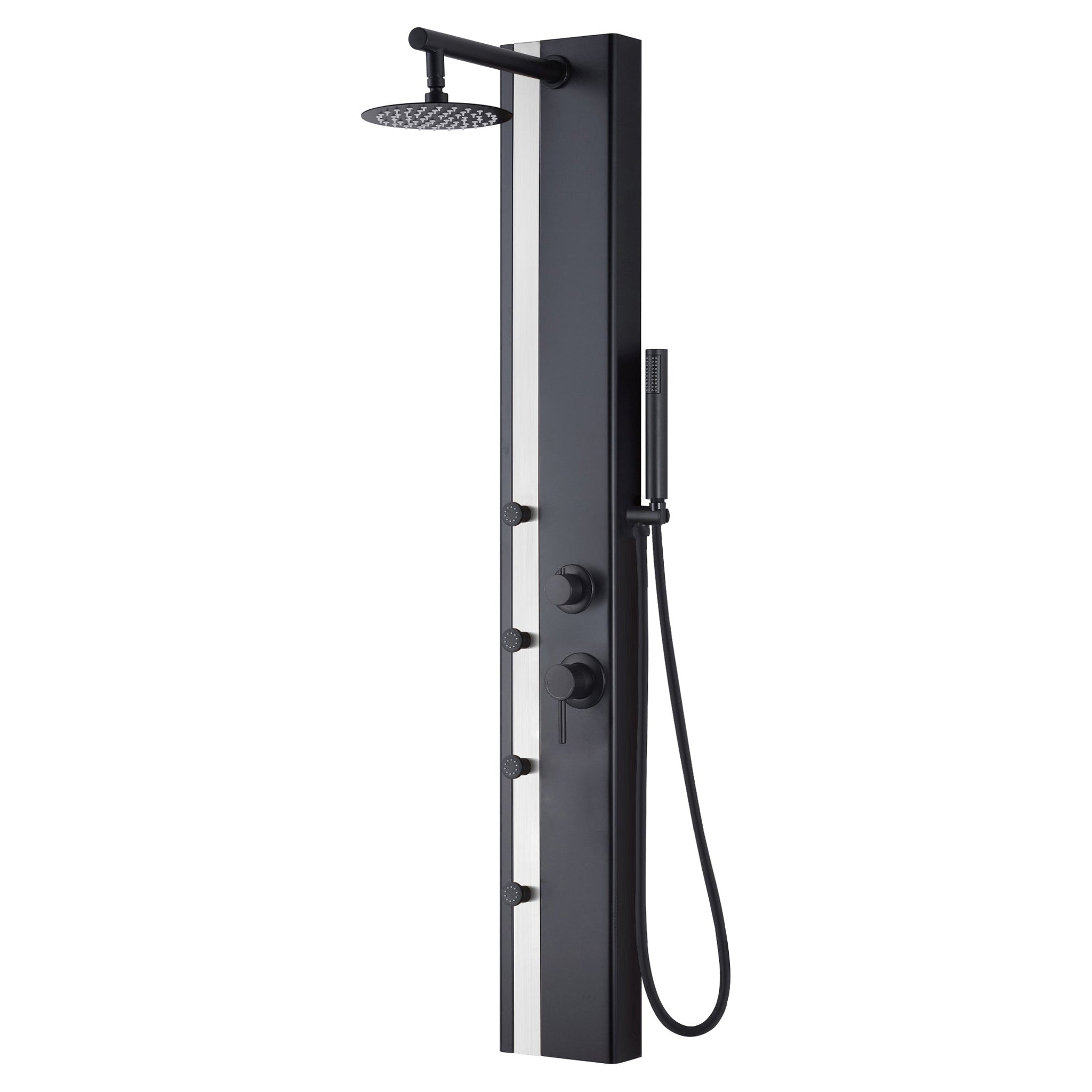 PULSE ShowerSpas Eclipse 57" Rain Shower Panel 1.8 GPM in Matte Black ...