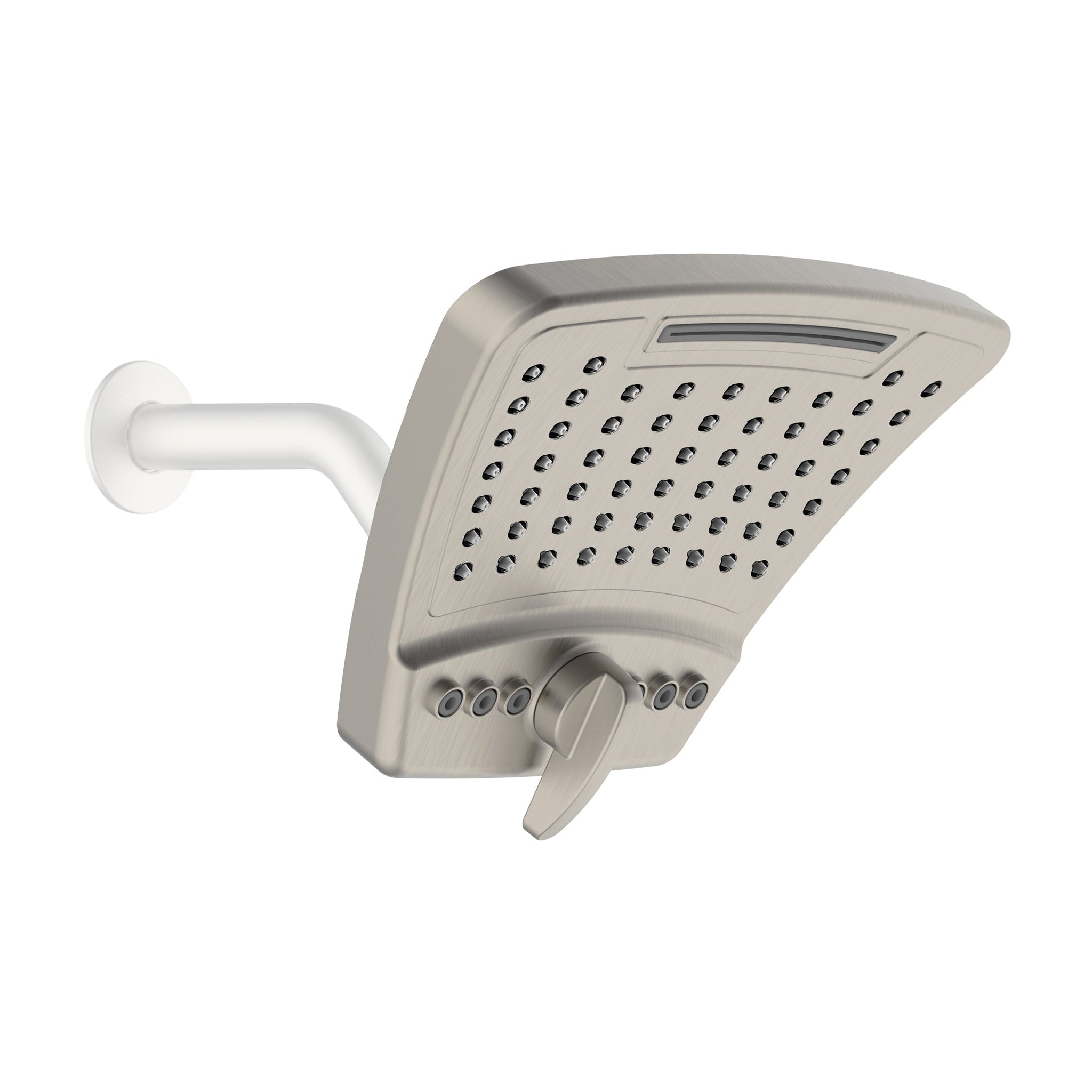 PULSE ShowerSpas PowerShot 3-Function Curved Shower Head in Brushed Ni ...
