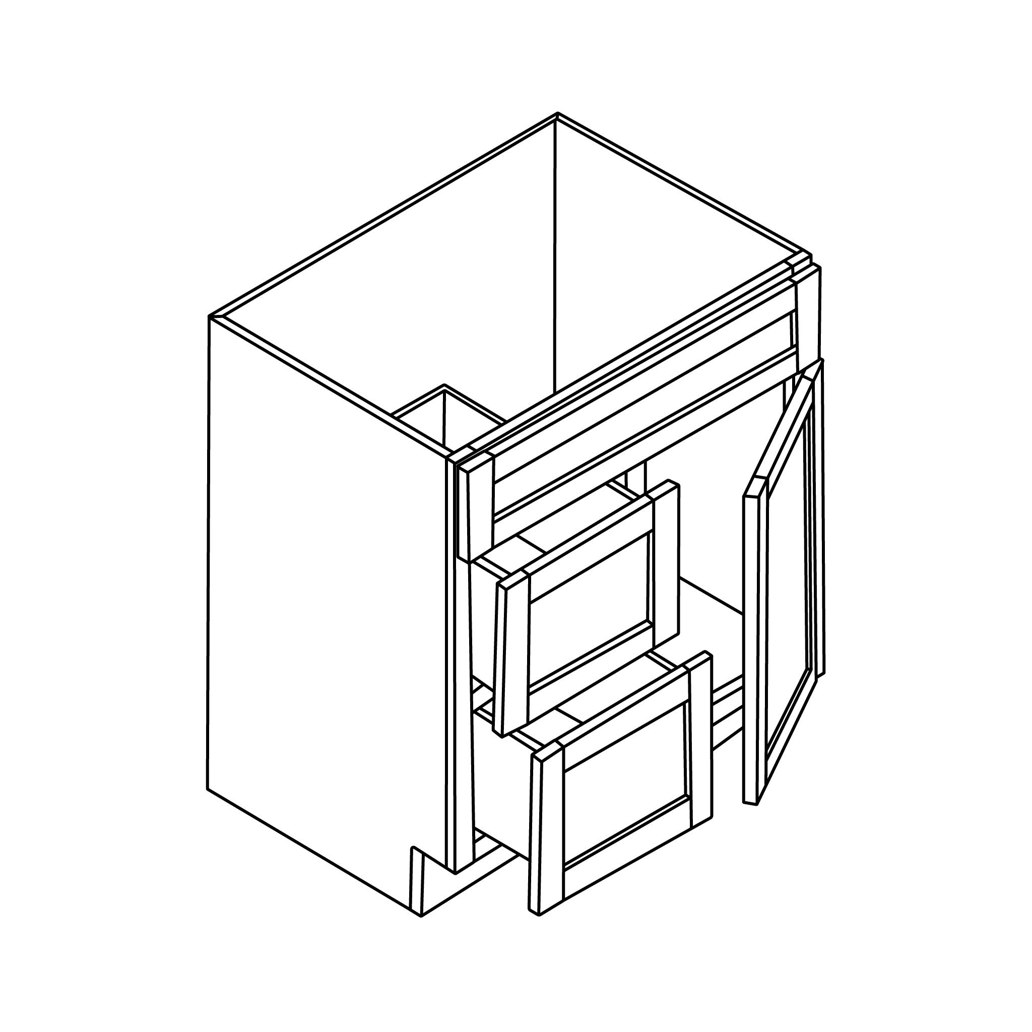 Ratel 30" 2-Drawer Soda Vanity With Door on the Right and Dummy Drawer ...