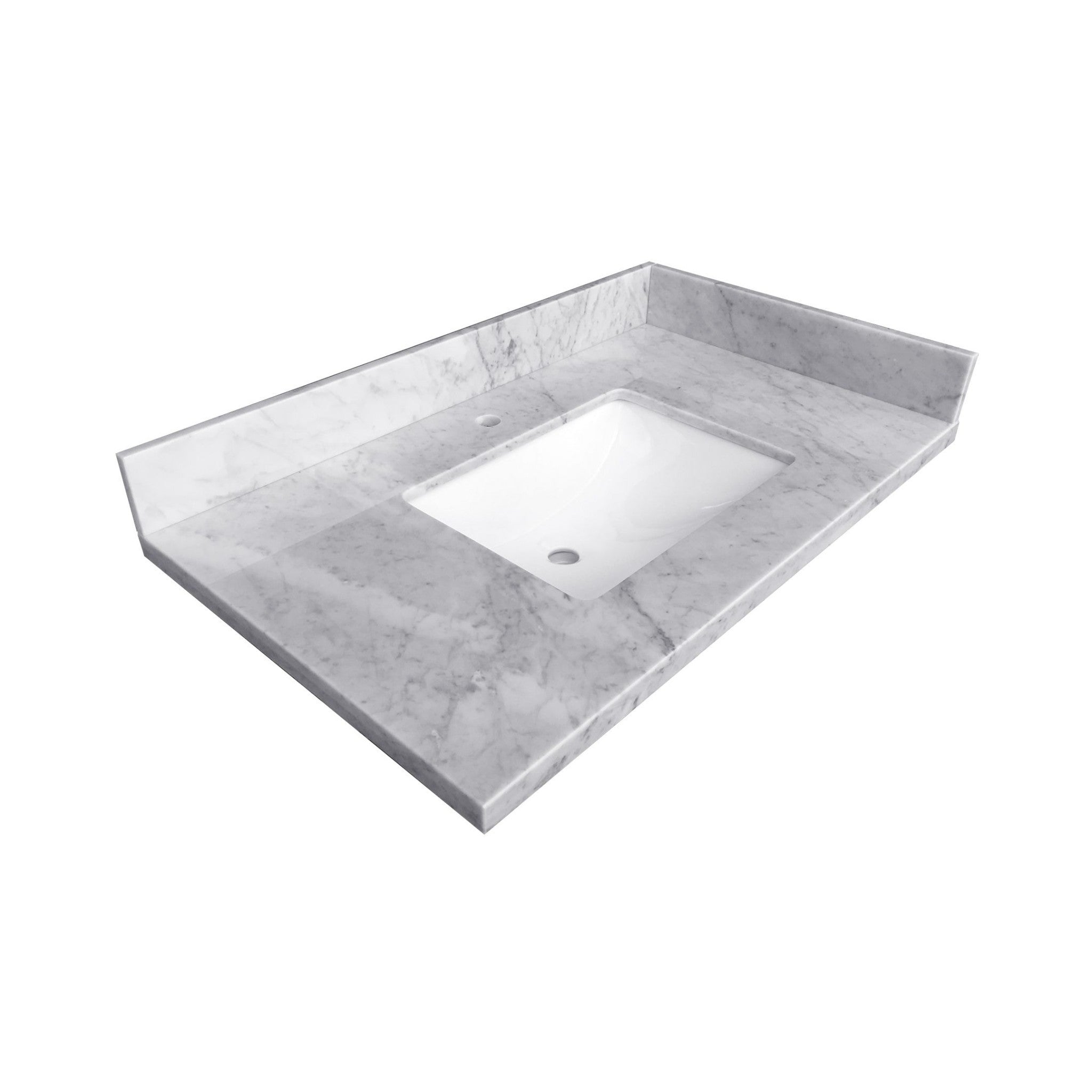 Ratel 44" x 23" Carrara Marble Single Sink Vanity Top – US Bath Store