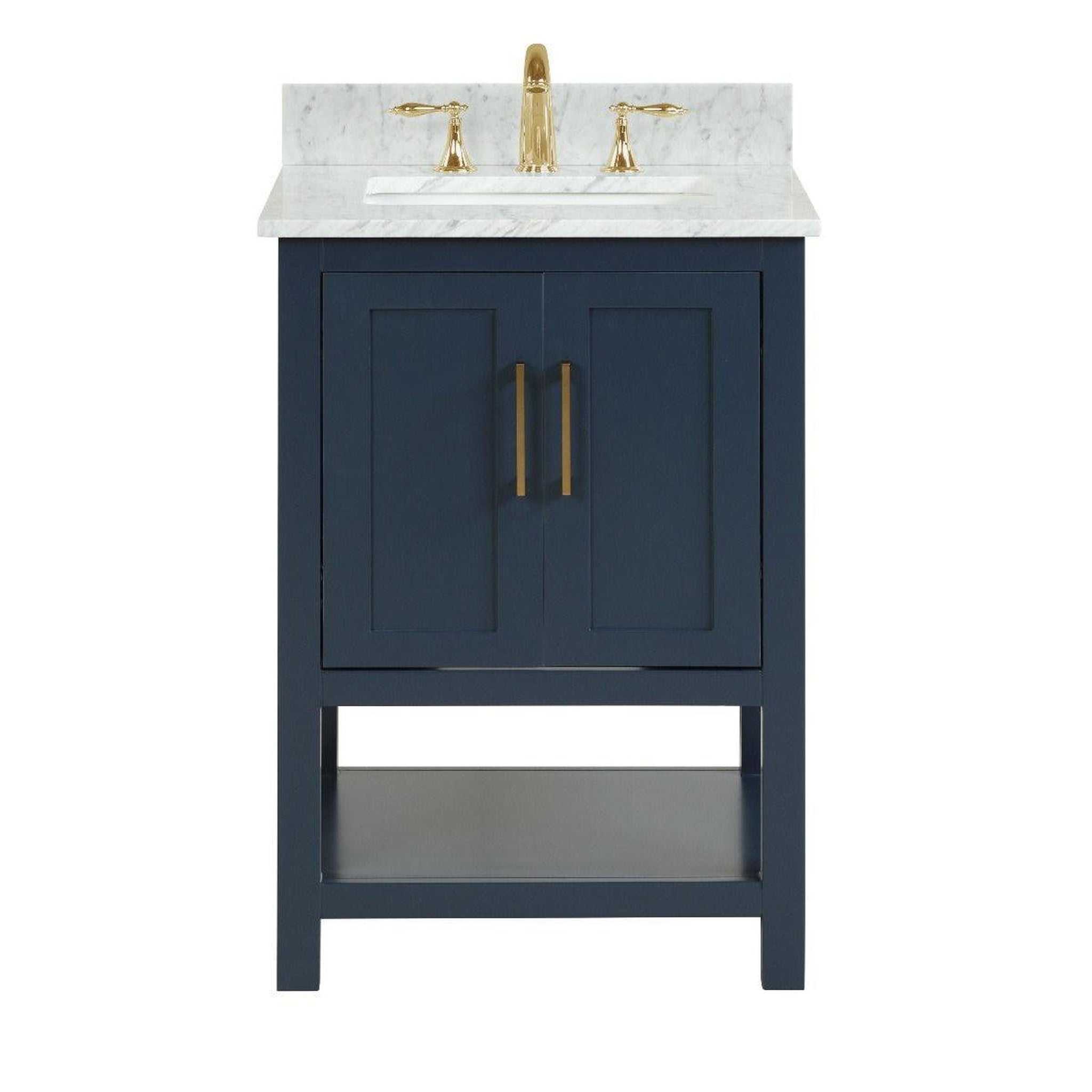 Ratel Santorini 24" 2-Door Aria Blue Vanity Set With Open Bottom Shelf ...