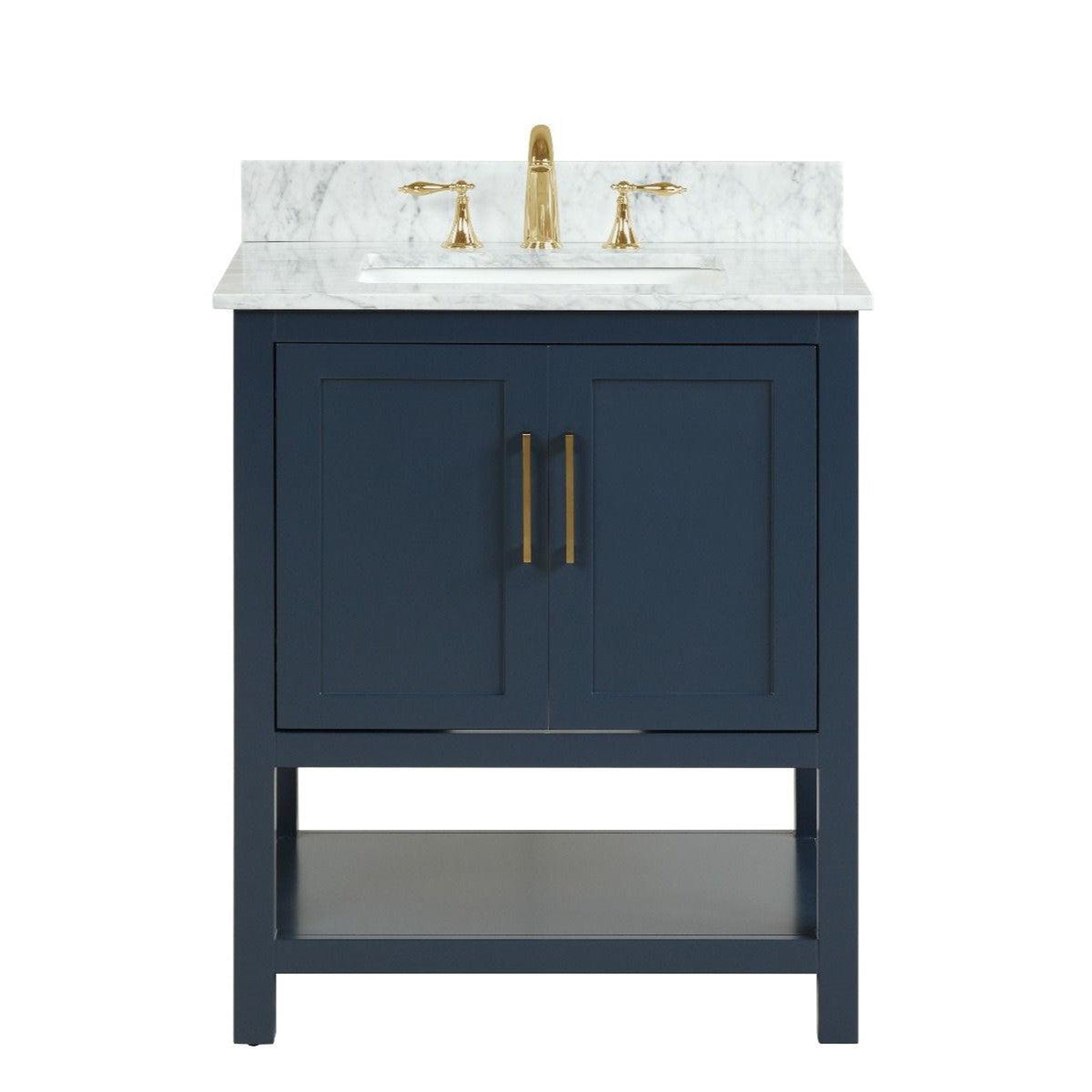 Ratel Santorini 30" 2-Door Aria Blue Vanity Set With Open Bottom Shelf ...