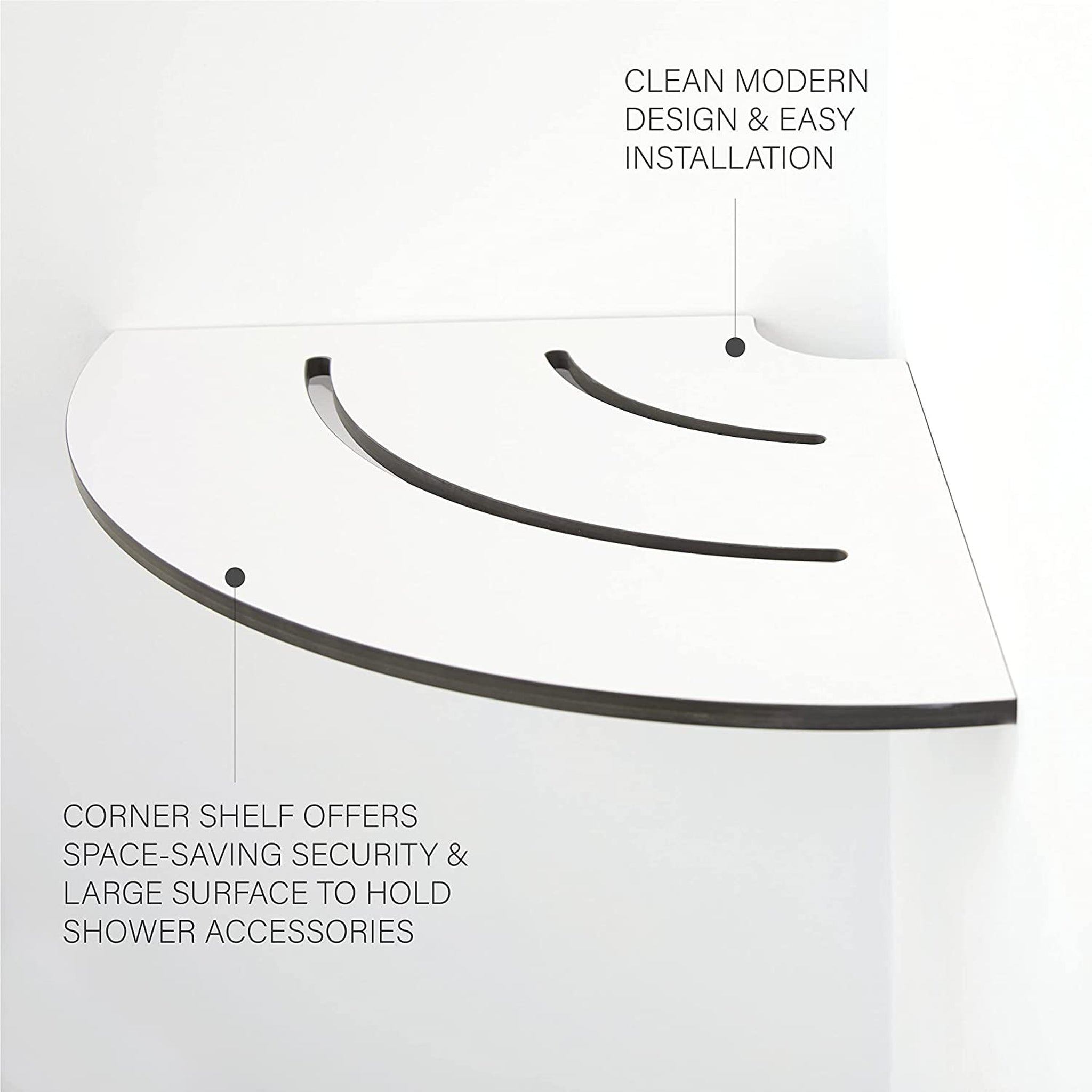 Seachrome Lifestyle and Wellness 12" x 9" Contour Shower Shelf, One-Pi ...