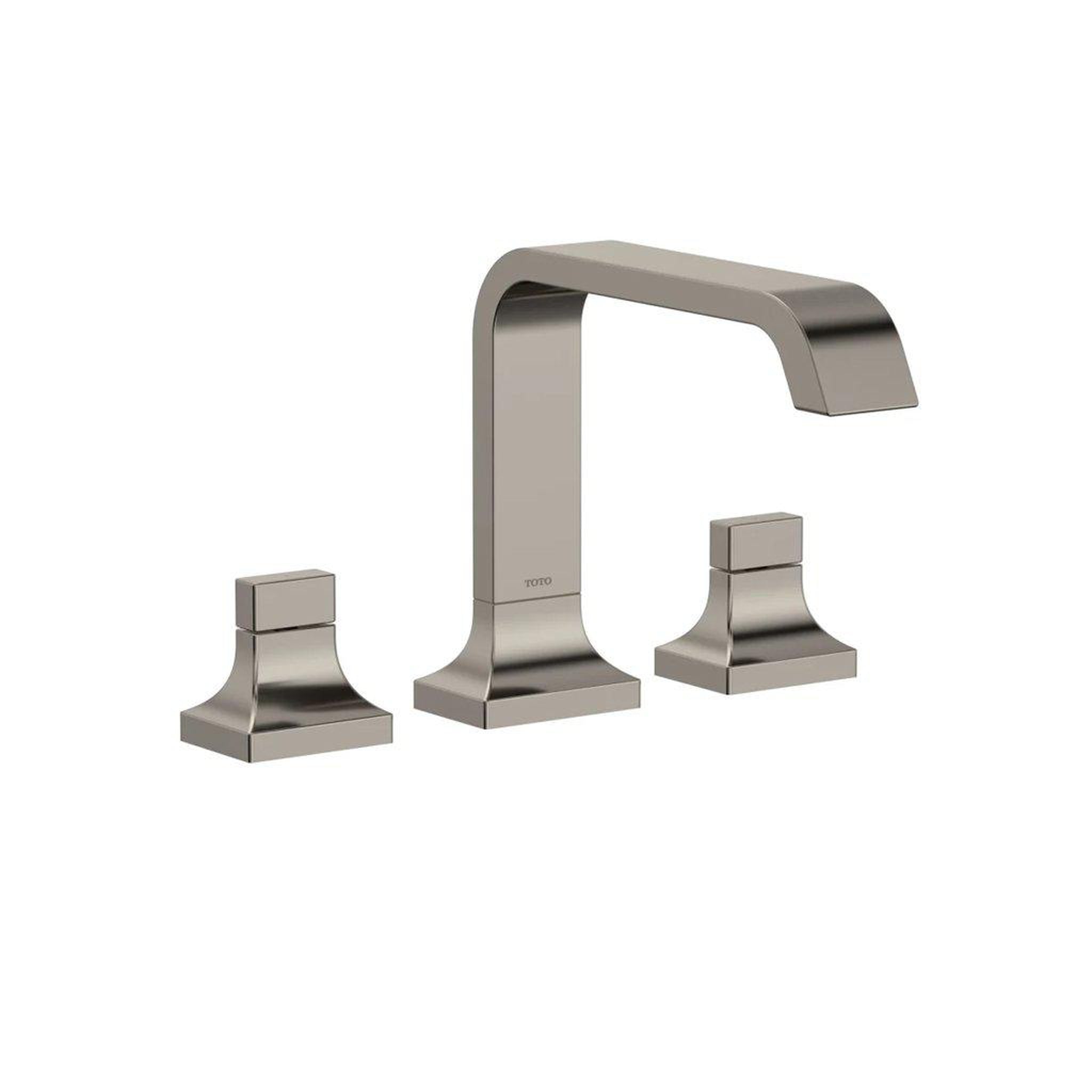 TOTO GC Polished Nickel Three-Hole Double-Handle Deck-Mounted Roman Tu ...