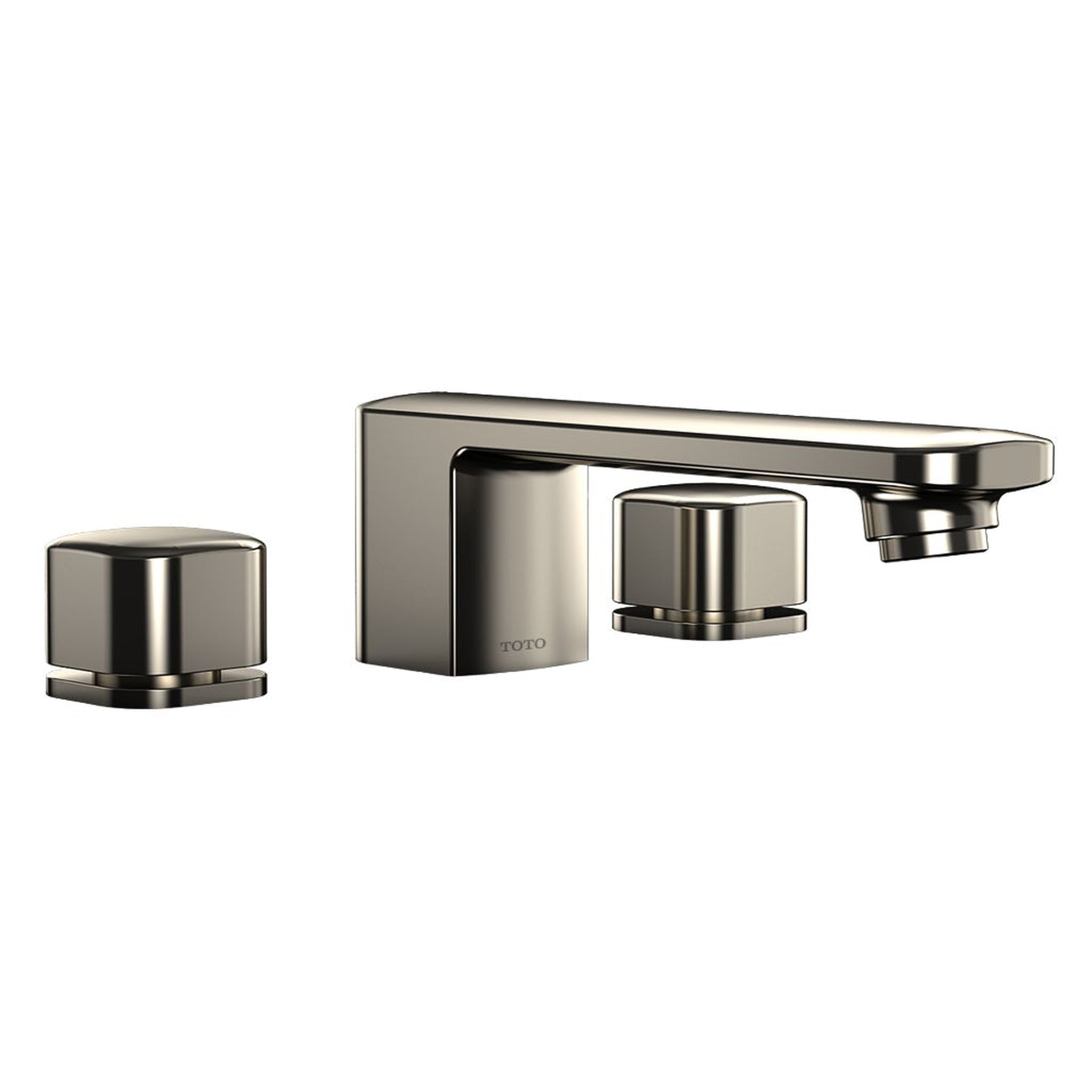 TOTO Upton Brushed Nickel Double-Handle Deck-Mounted Roman Tub Filler ...