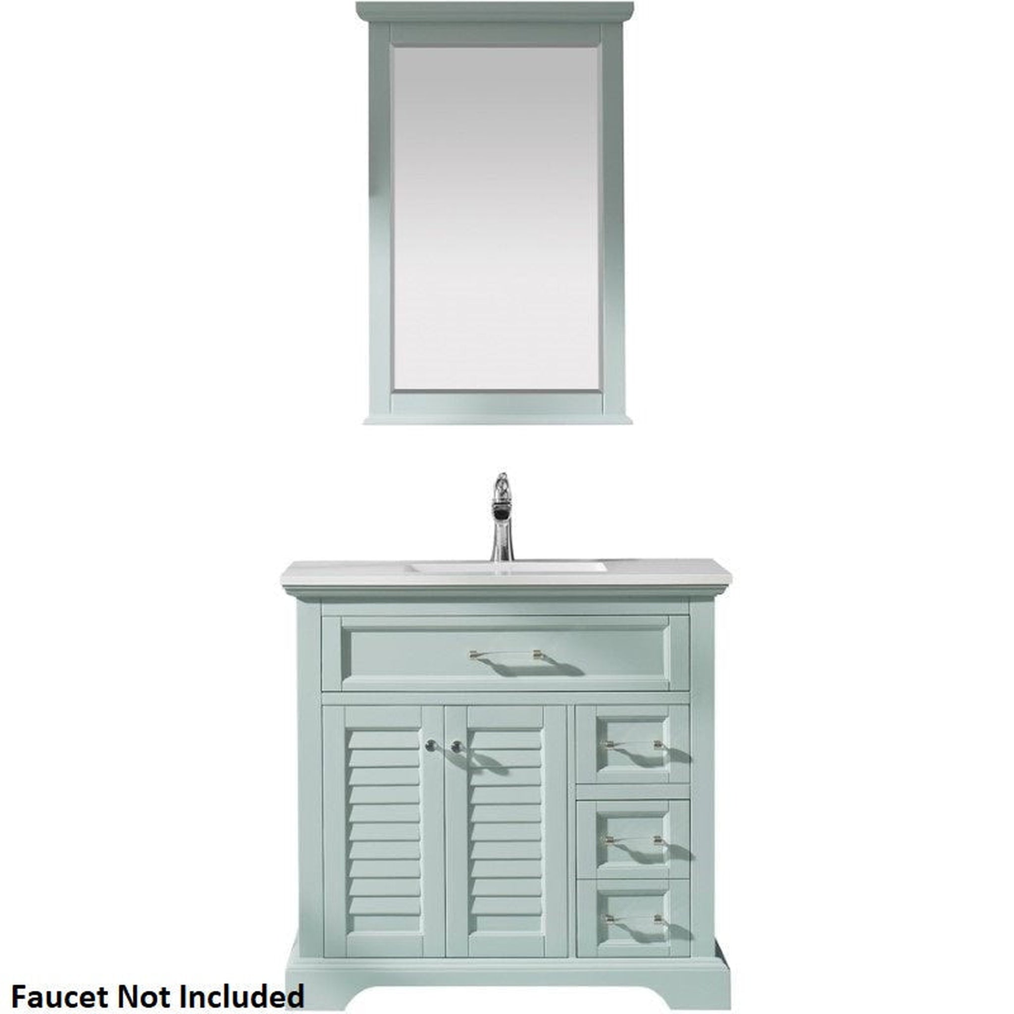 Vinnova Lorna 36" Finnish Green Freestanding Single Vanity Set In Whit ...