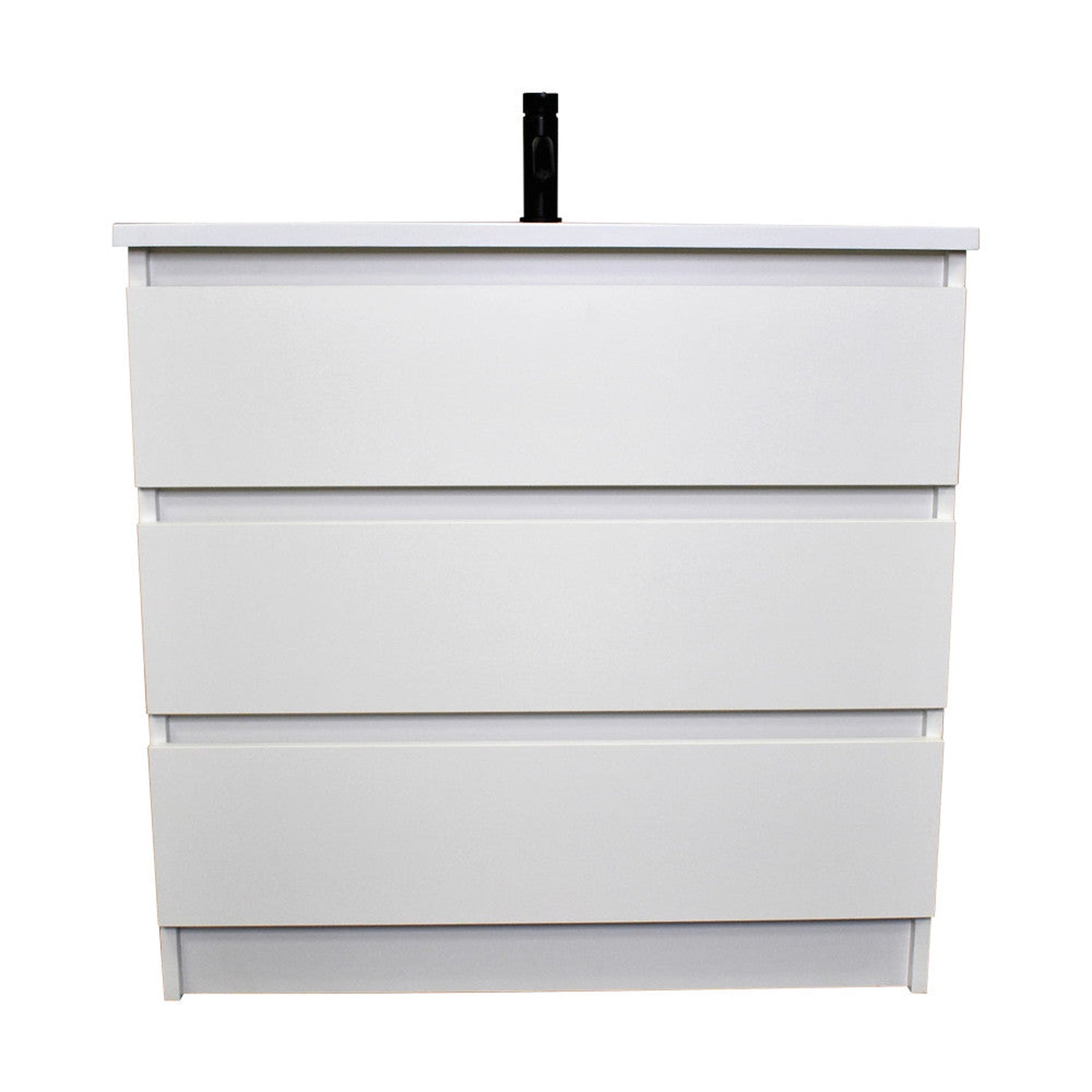 Volpa USA Pepper 36" x 20" White Modern Freestanding Bathroom Vanity W ...