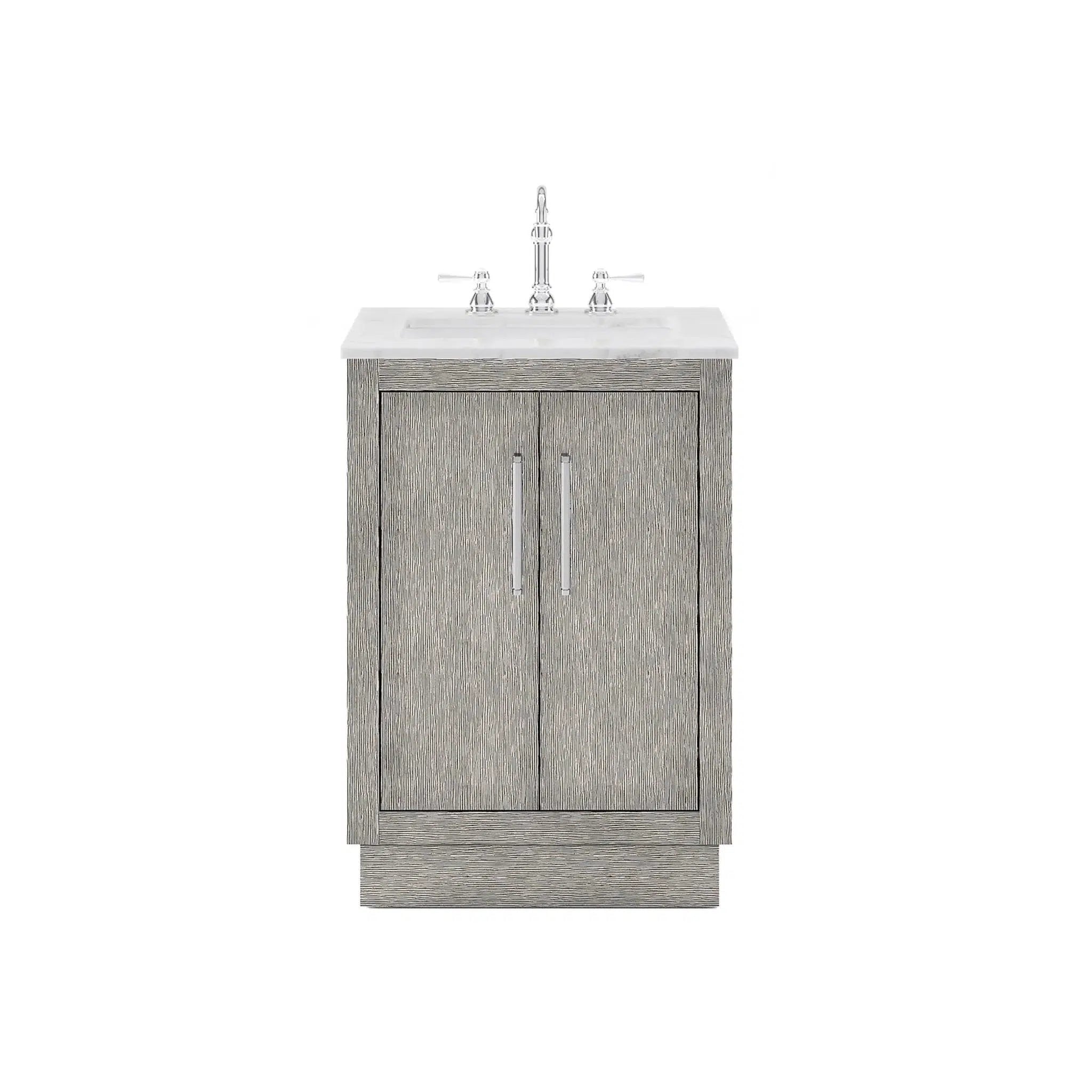 Water Creation Hugo 24" Single Sink Carrara White Marble Countertop Va ...