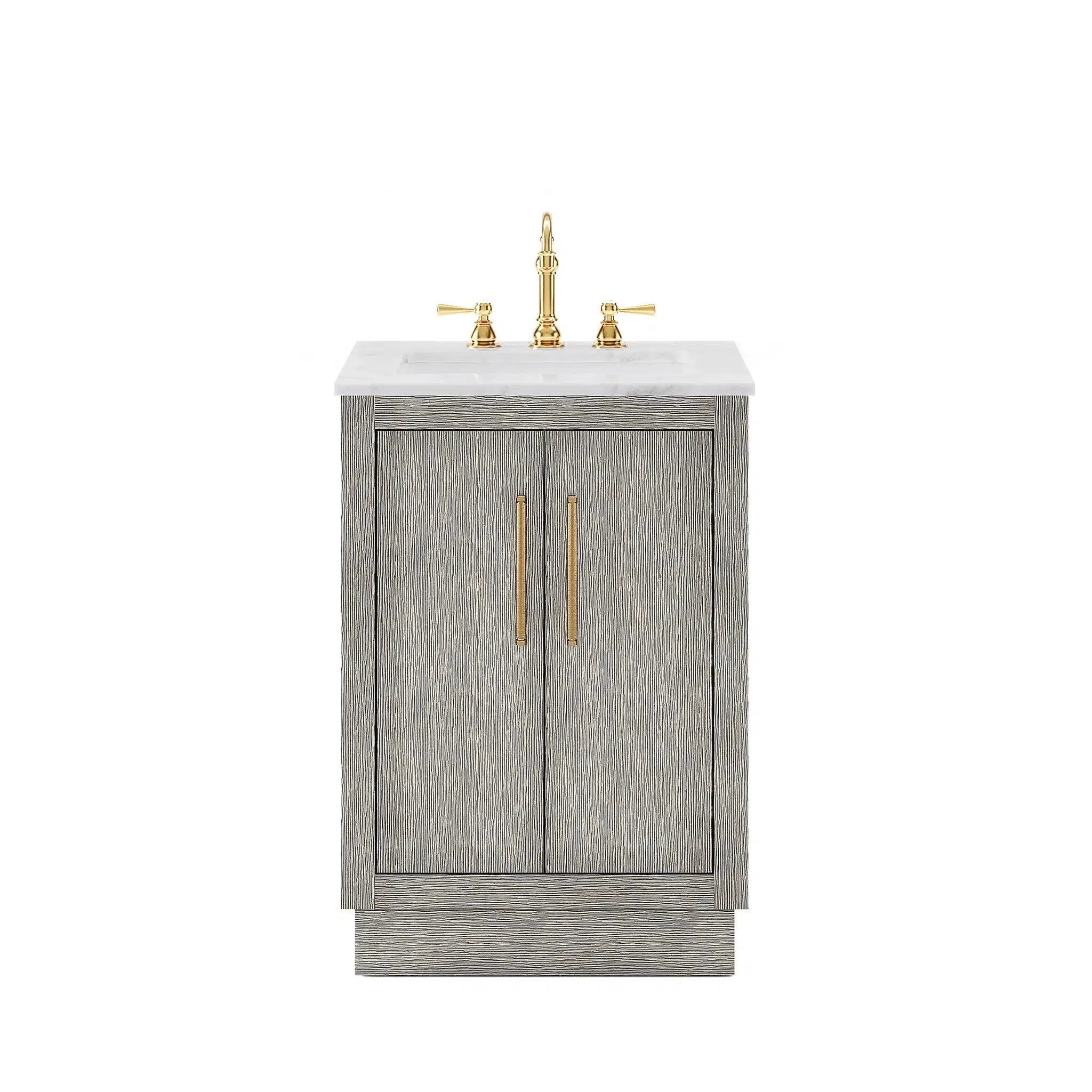 Water Creation Hugo 24" Single Sink Carrara White Marble Countertop Va ...