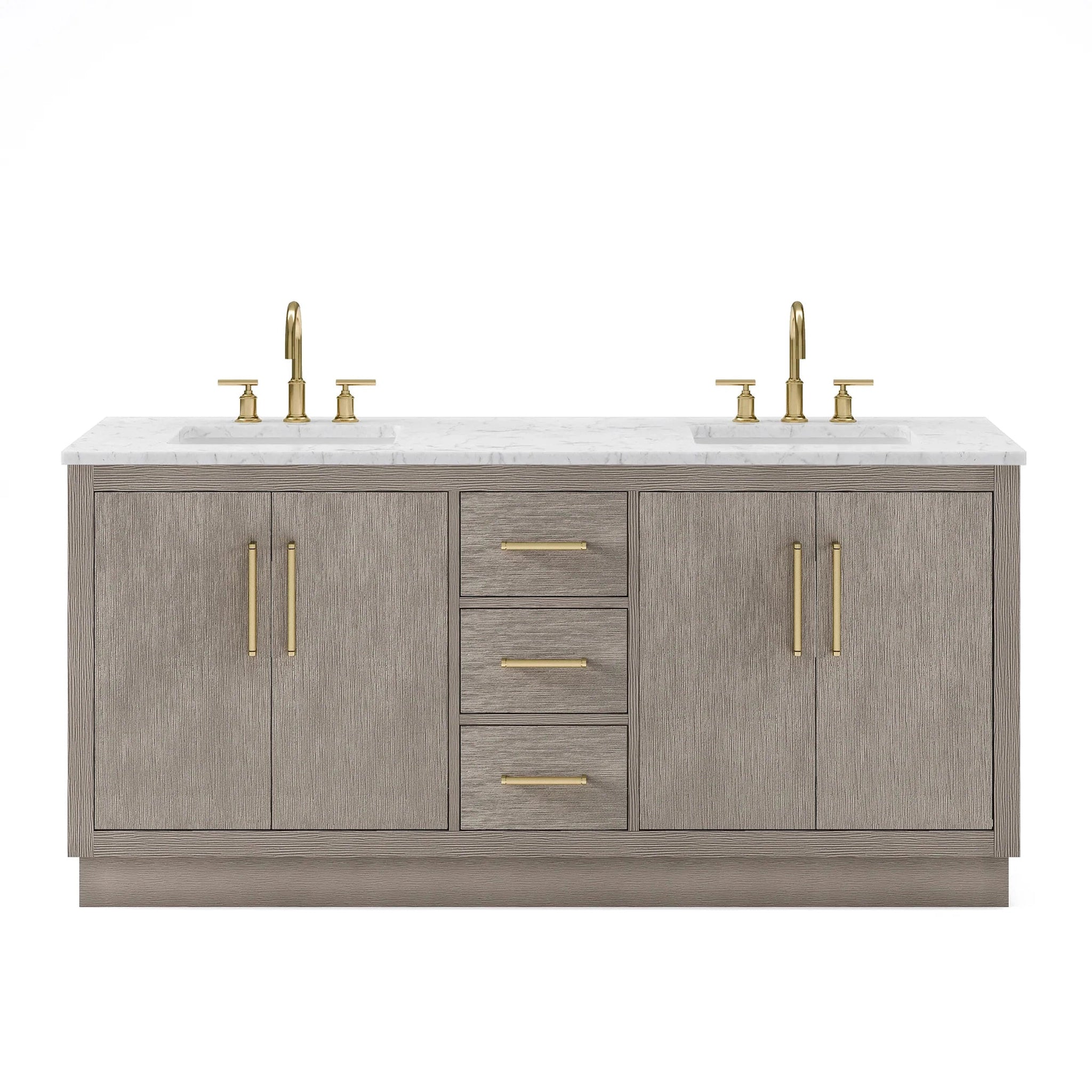 Water Creation Hugo 72" Double Sink Carrara White Marble Countertop Va ...