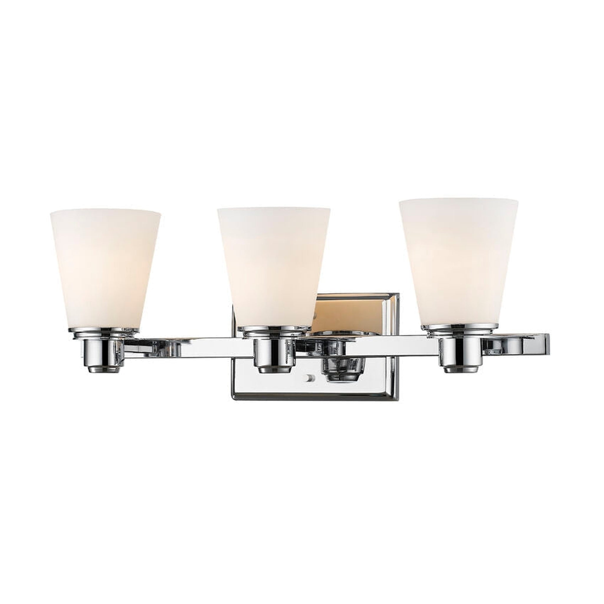 Z-Lite Kayla 22" 3-Light Chrome Vanity Light With Matte Opal Glass Sha ...